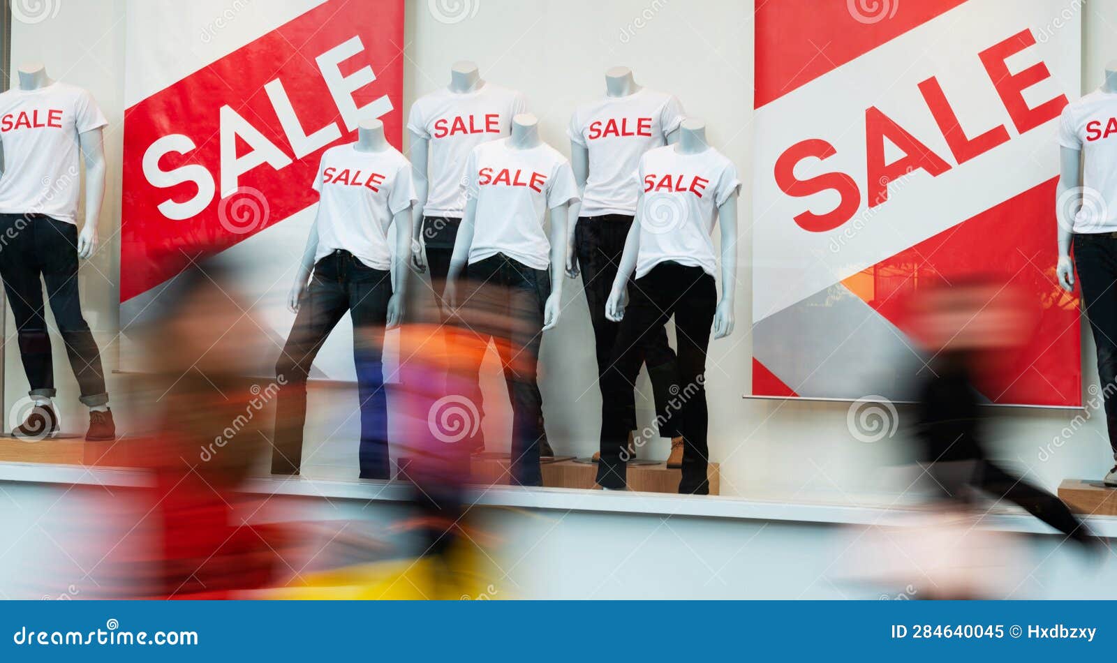 Window display with SALE stock image. Image of advertising - 284640045