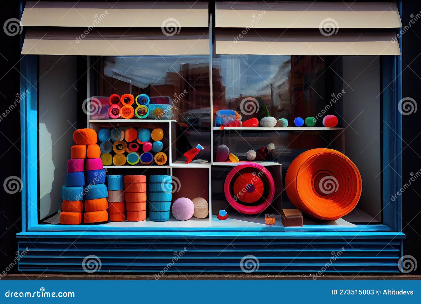 Window Display with Variety of Plastic Windows and Shades Stock ...
