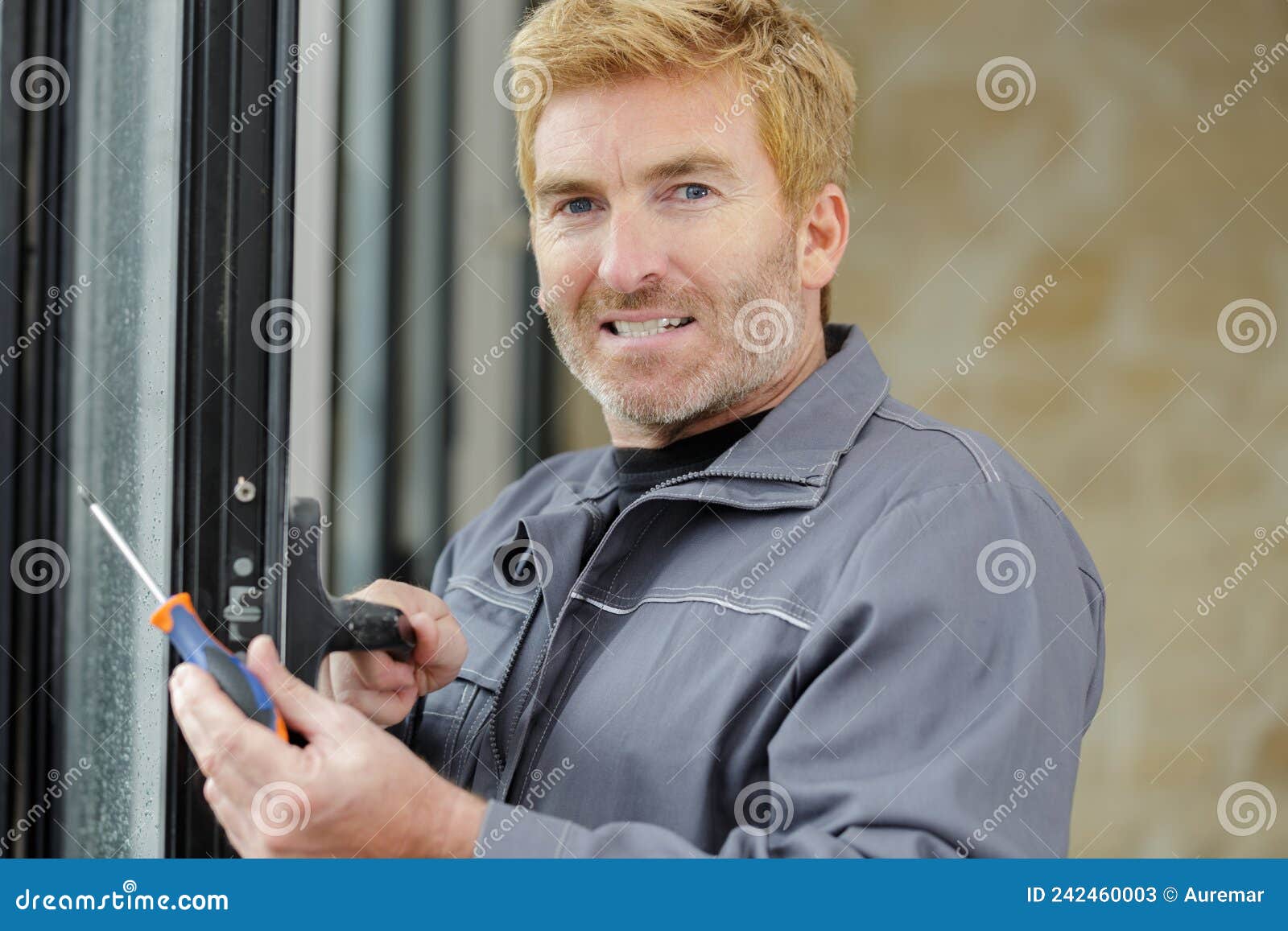 Window and Door Glazing Installer at Work Stock Image - Image of duty ...