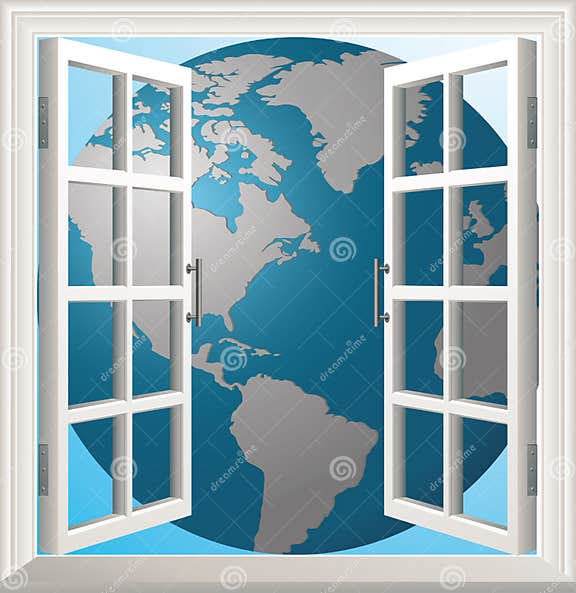 Window earth stock illustration. Illustration of blue - 17759848
