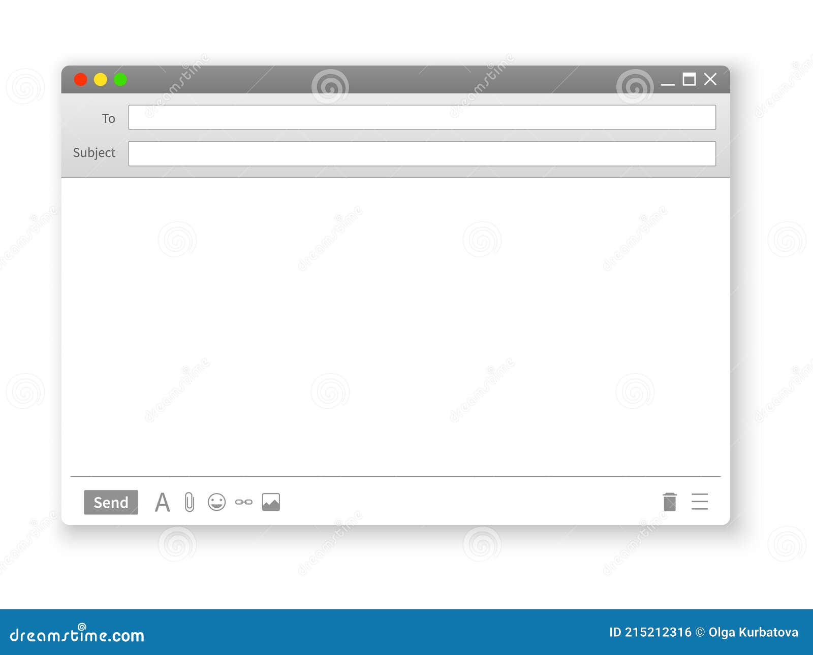 Window Email. Realistic Frame for Online Message. Mail Application Web ...