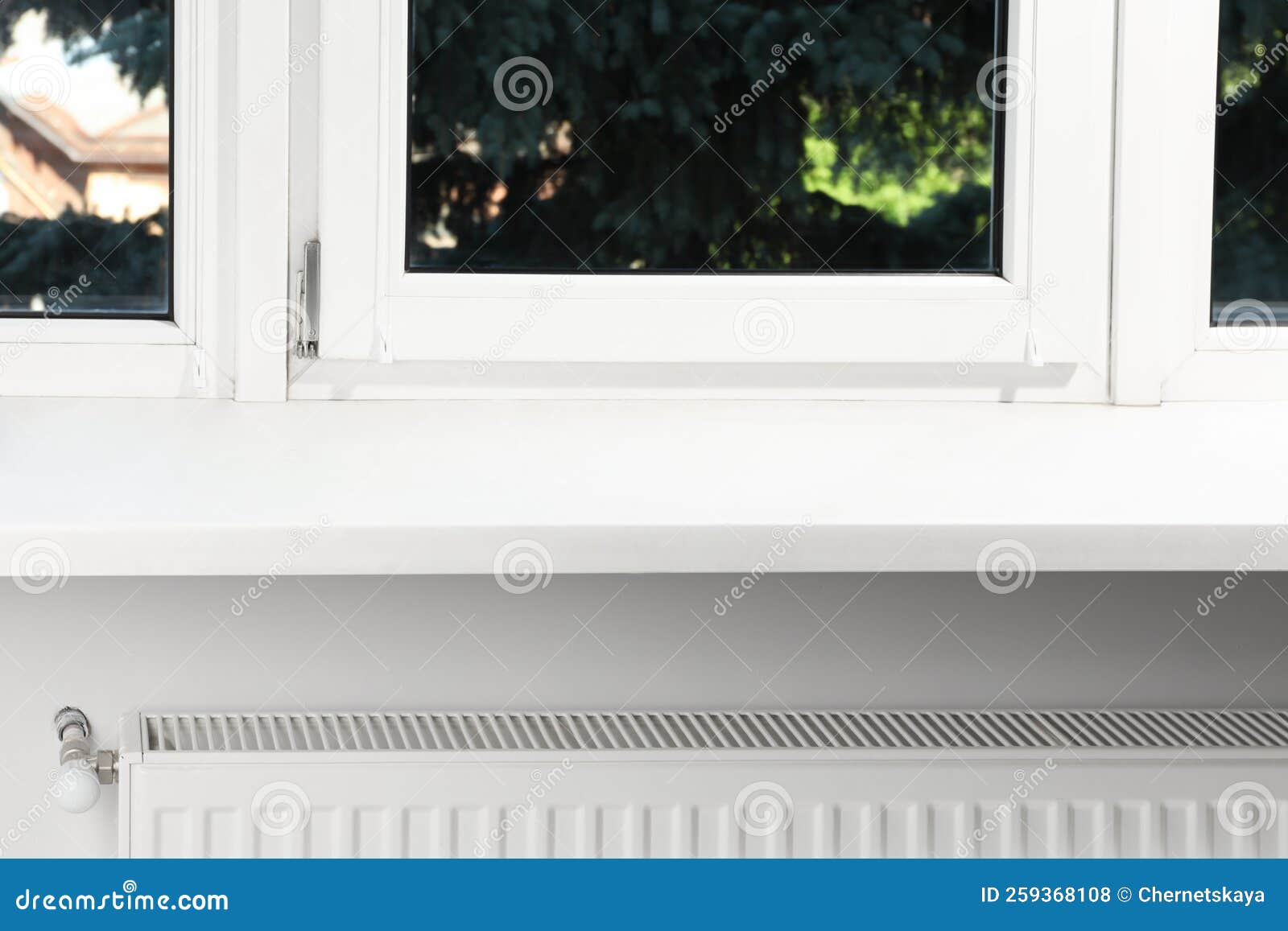 Window with Empty White Sill in Room Stock Photo - Image of frame ...
