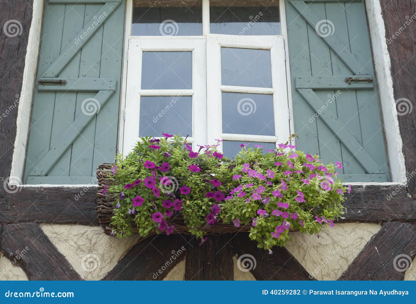 Window of European Style Home. Stock Photo - Image of architecture ...