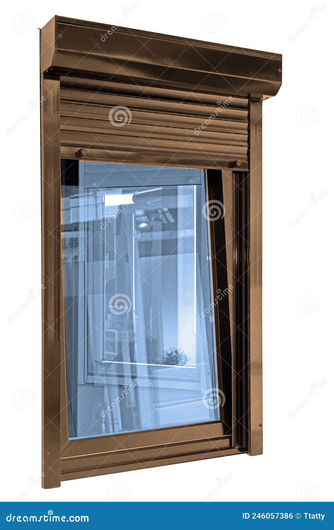 Window Exterior with Glass Reflection Stock Photo - Image of metal ...