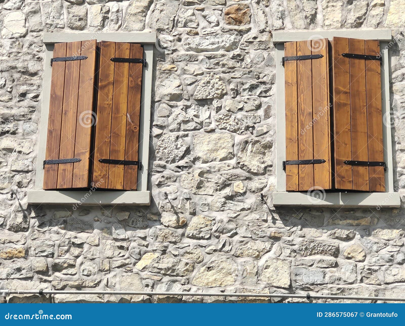 Window in the Facade in the North of Italy in a Sunny Day Stock Image ...