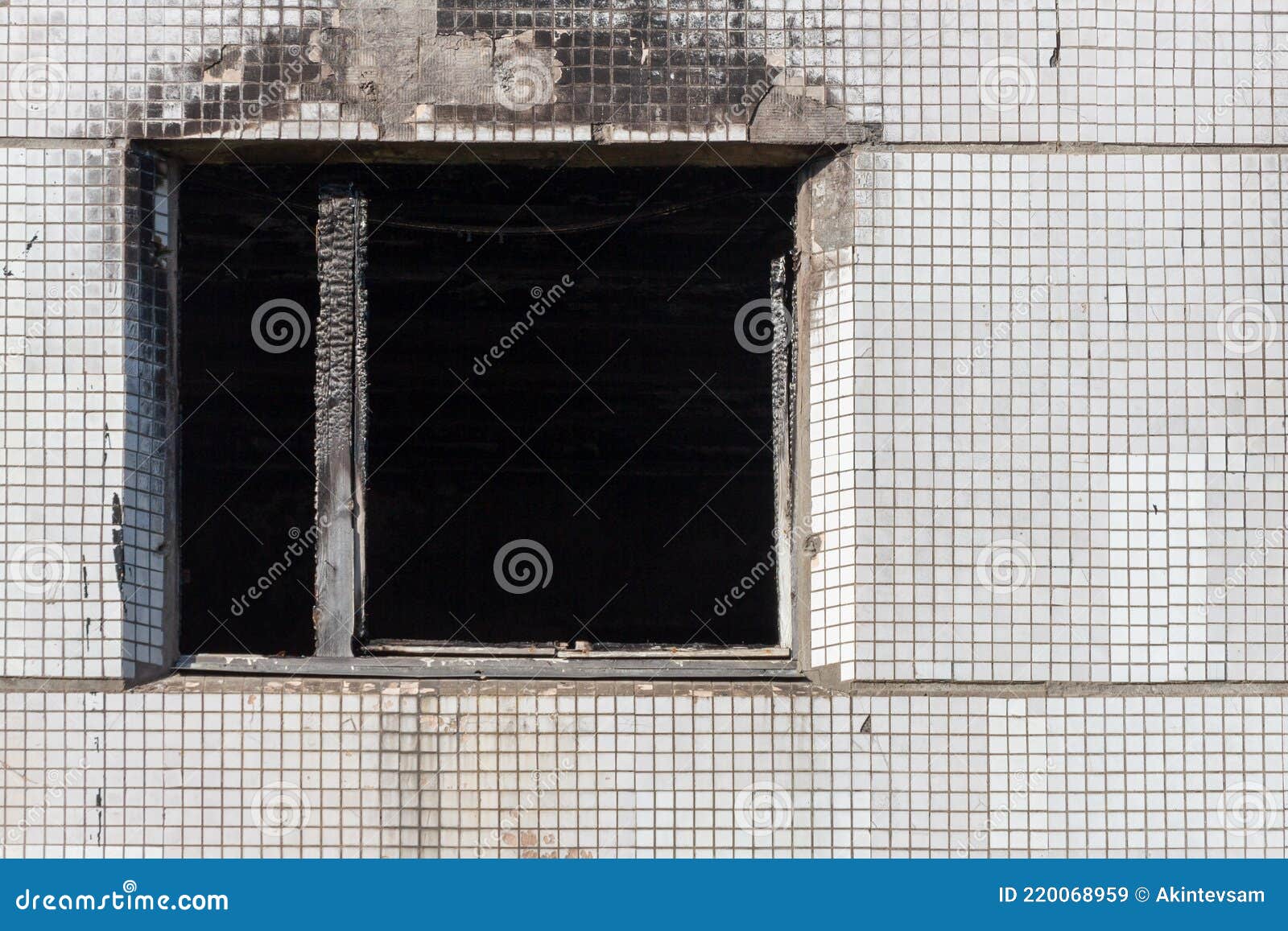 Window after fire stock image. Image of emergency, dark - 220068959