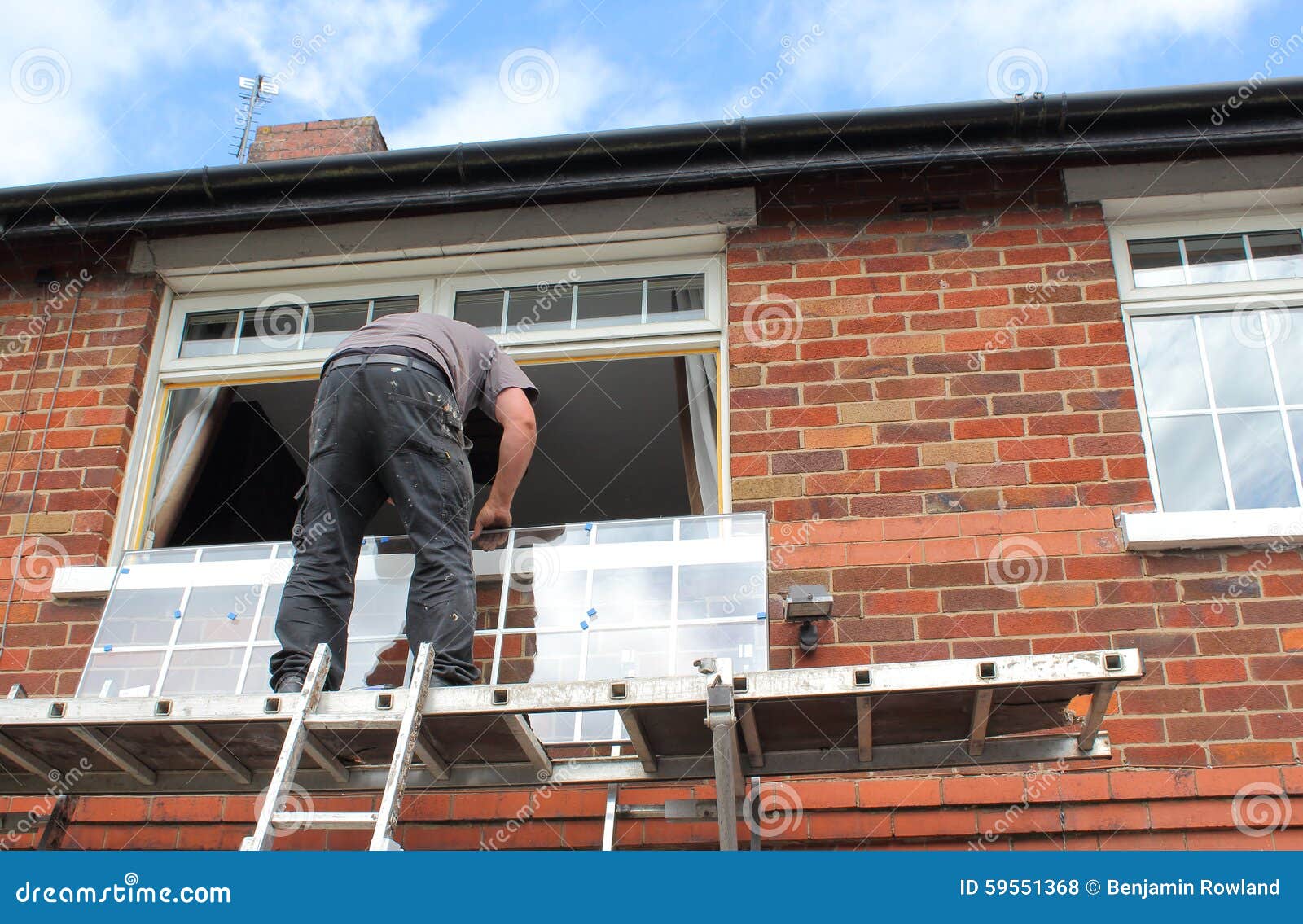 Window Fitter Installing New Glass Editorial Stock Photo - Image of ...
