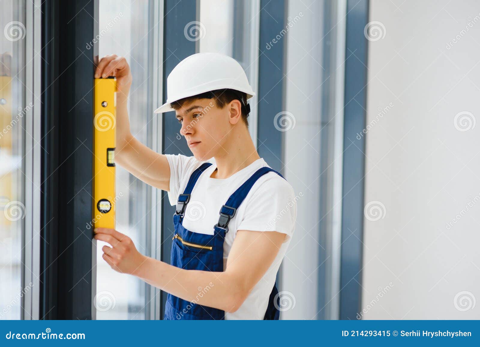Window Fitter Using Cordless Drill Stock Image - Image of construction ...