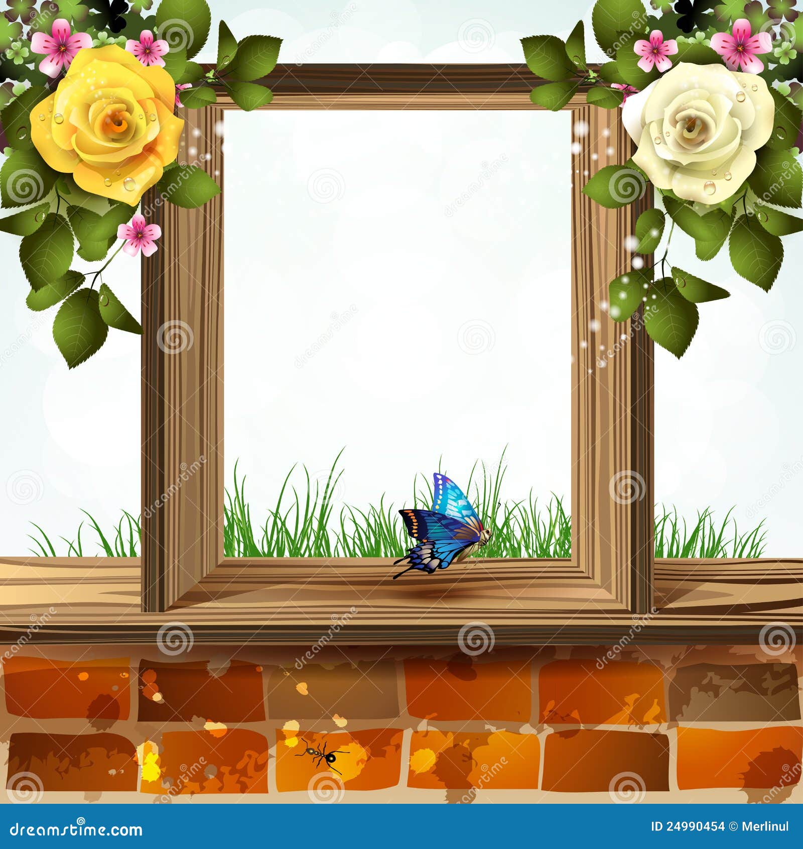 Window with flowers stock vector. Illustration of plant - 24990454