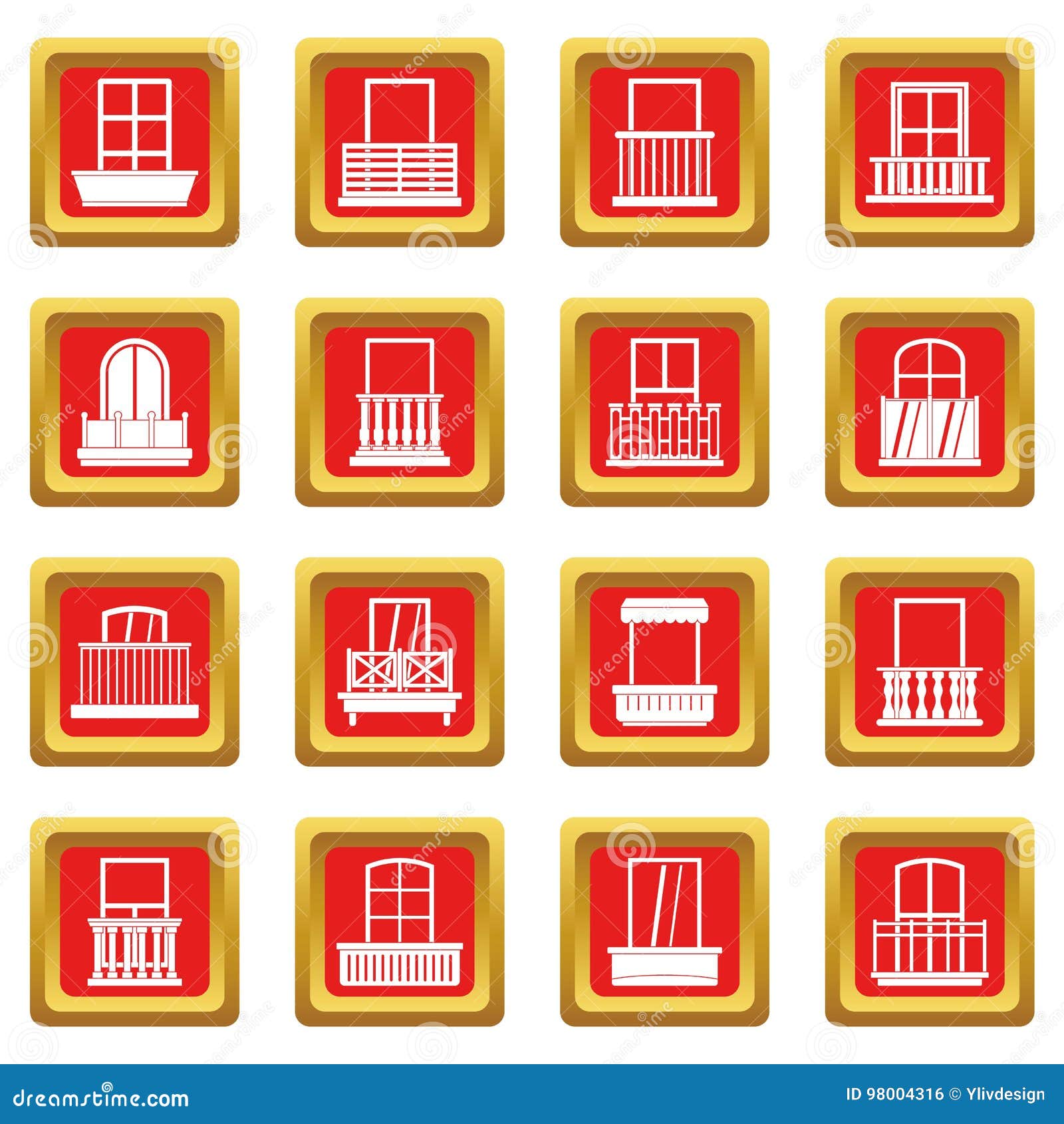 Window forms icons set red stock vector. Illustration of element - 98004316