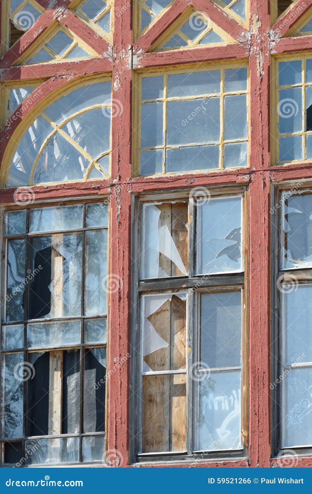 Window Frame with Broken Glass Stock Photo - Image of broken, wall ...