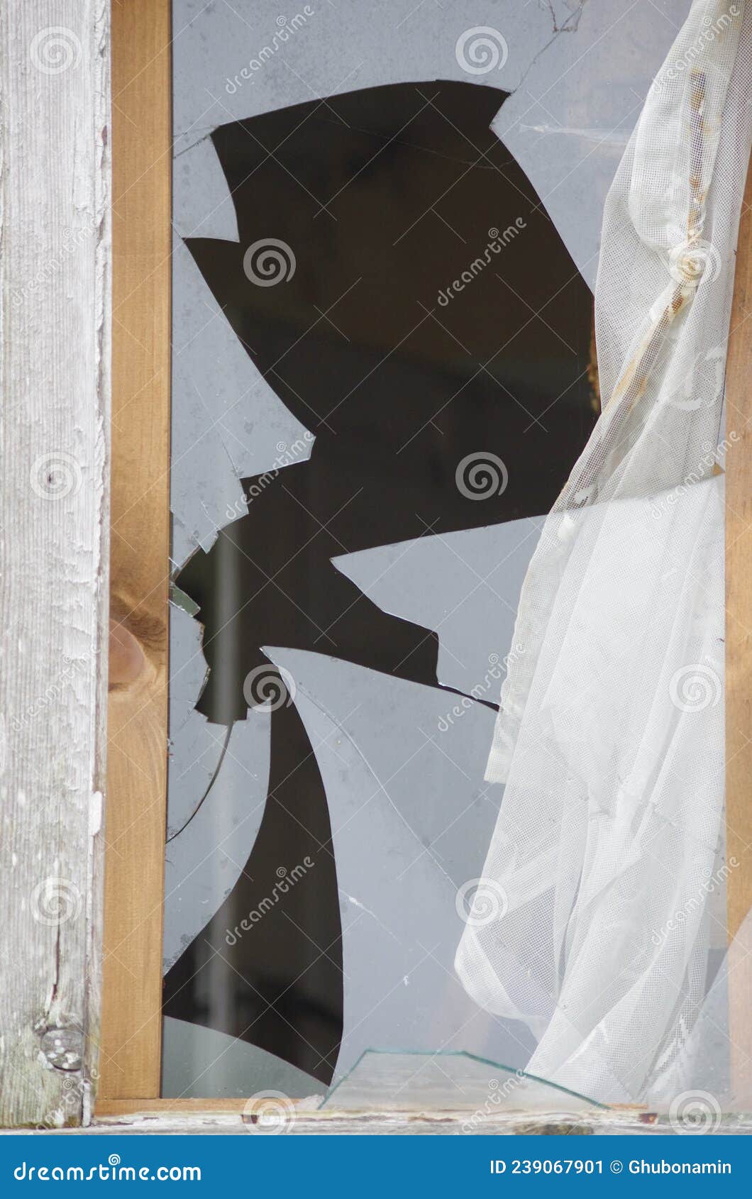 Broken window glass stock image. Image of destruction - 239067901