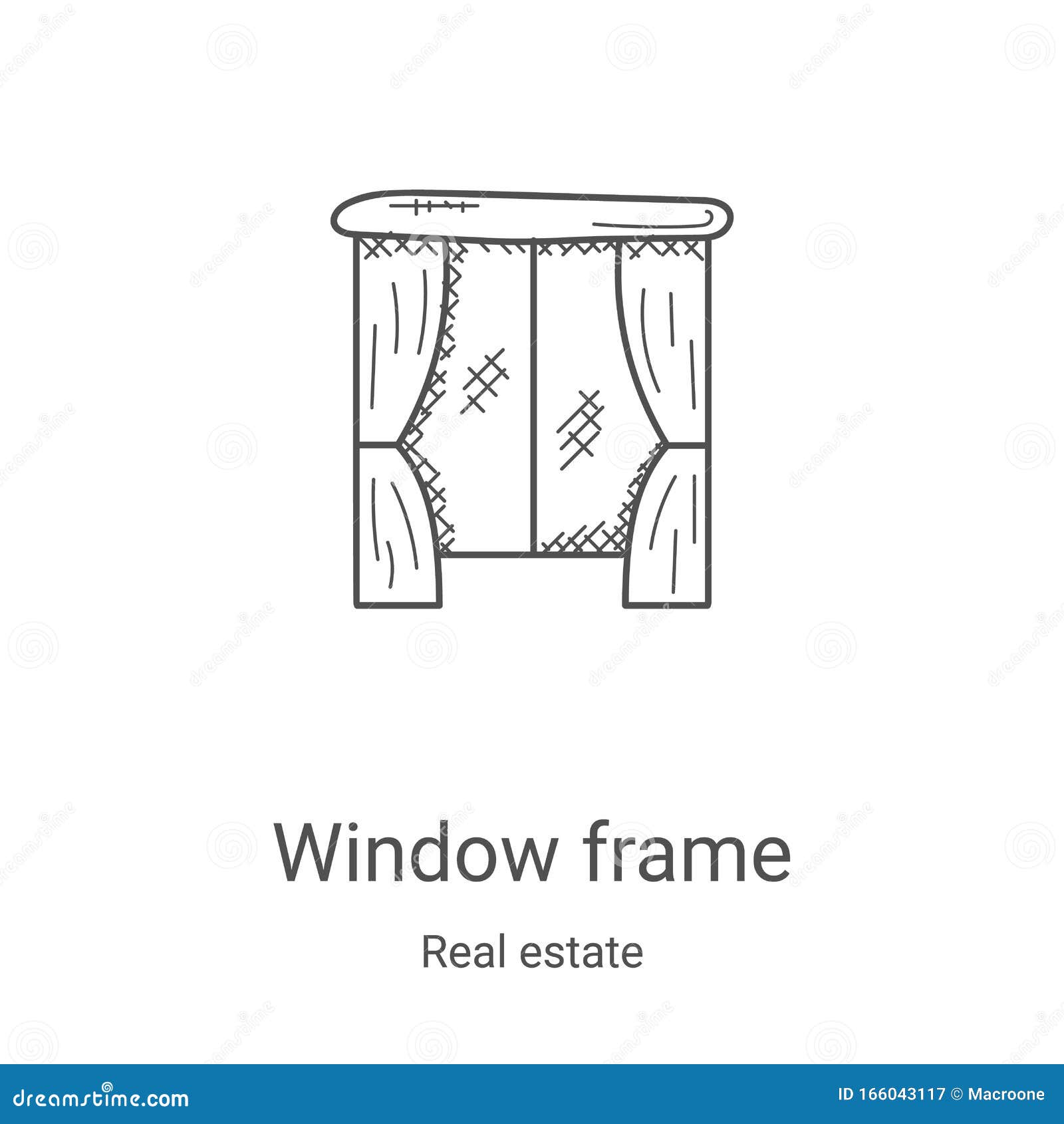Window Frame Icon Vector from Real Estate Collection. Thin Line Window ...