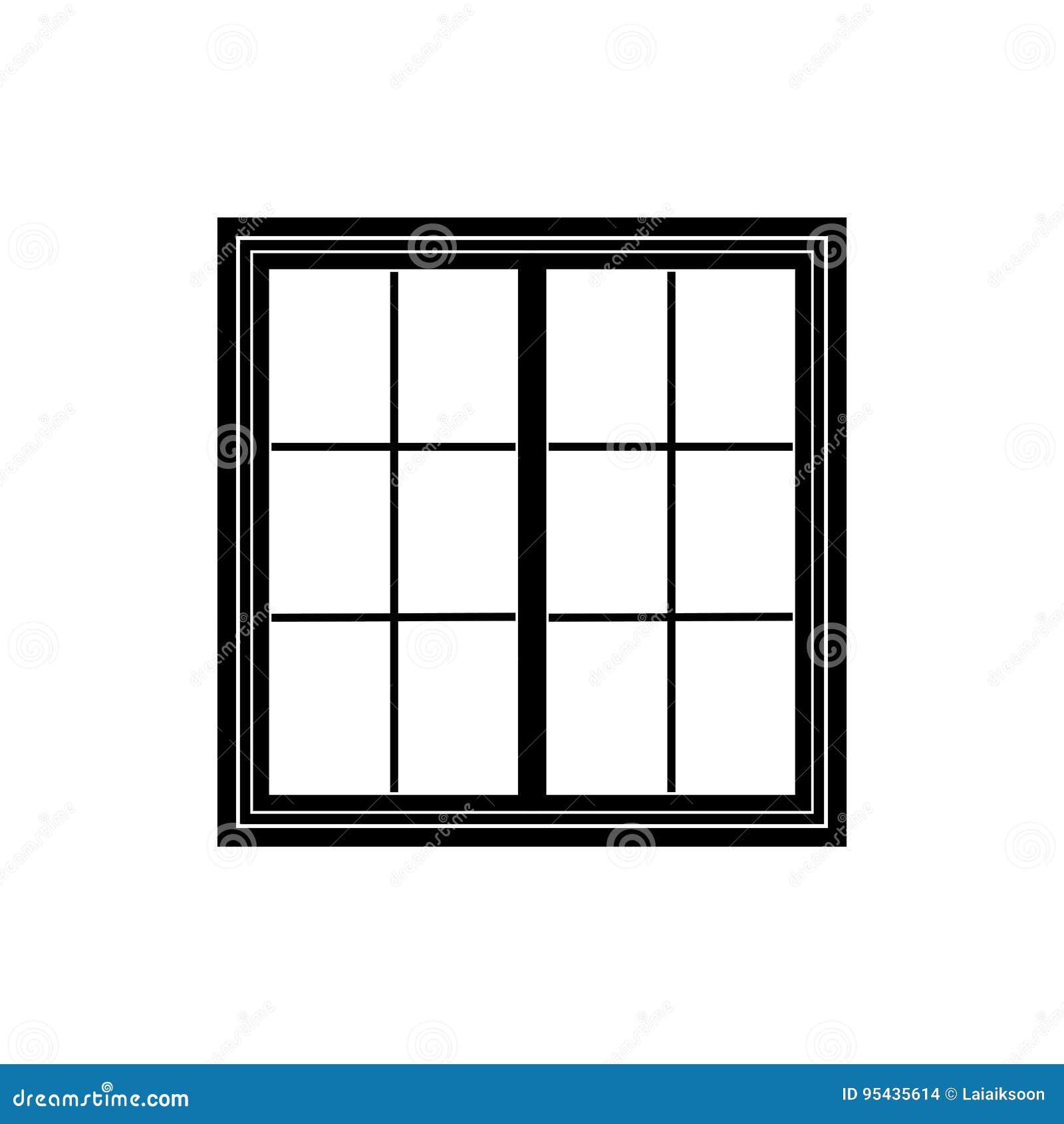 Window Frame Isolated on White Background Stock Vector - Illustration ...