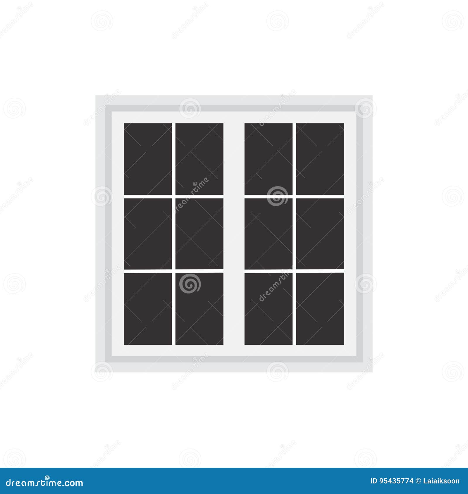Window Frame Isolated on White Background Stock Vector - Illustration ...