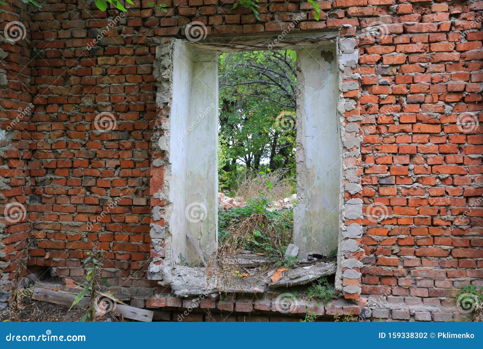 Demolition Of An Old Building. Roof Dismantling. Brick Walls ...