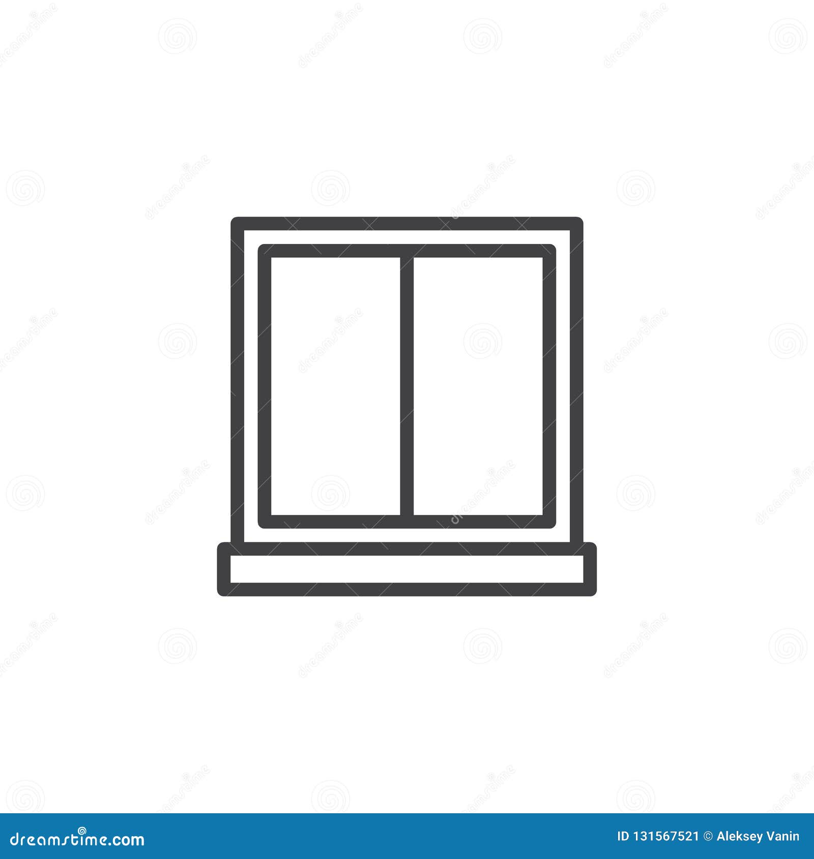 Window frame outline icon stock vector. Illustration of square - 131567521