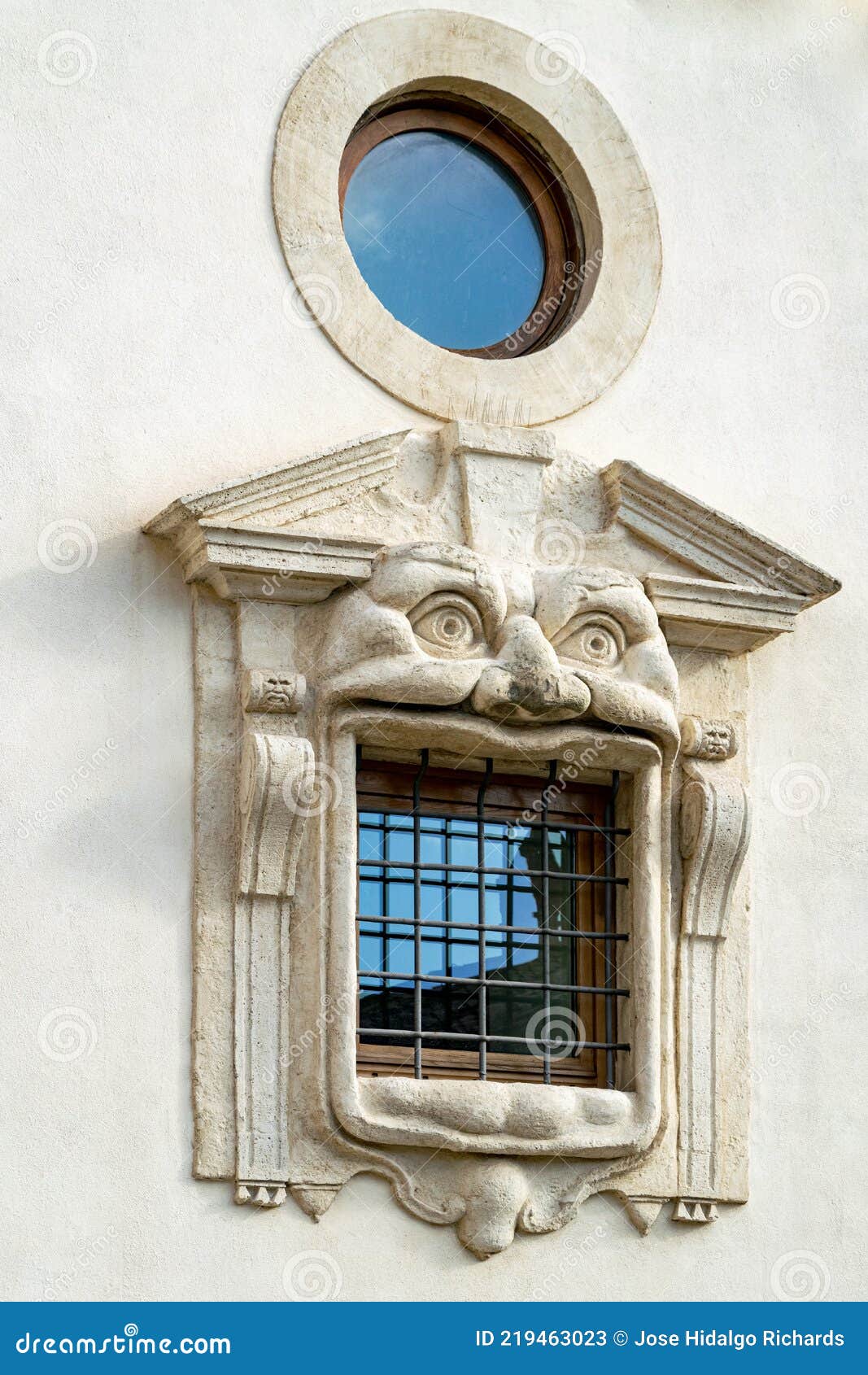 Window Frame in the Shape of a Face Stock Image - Image of capital ...