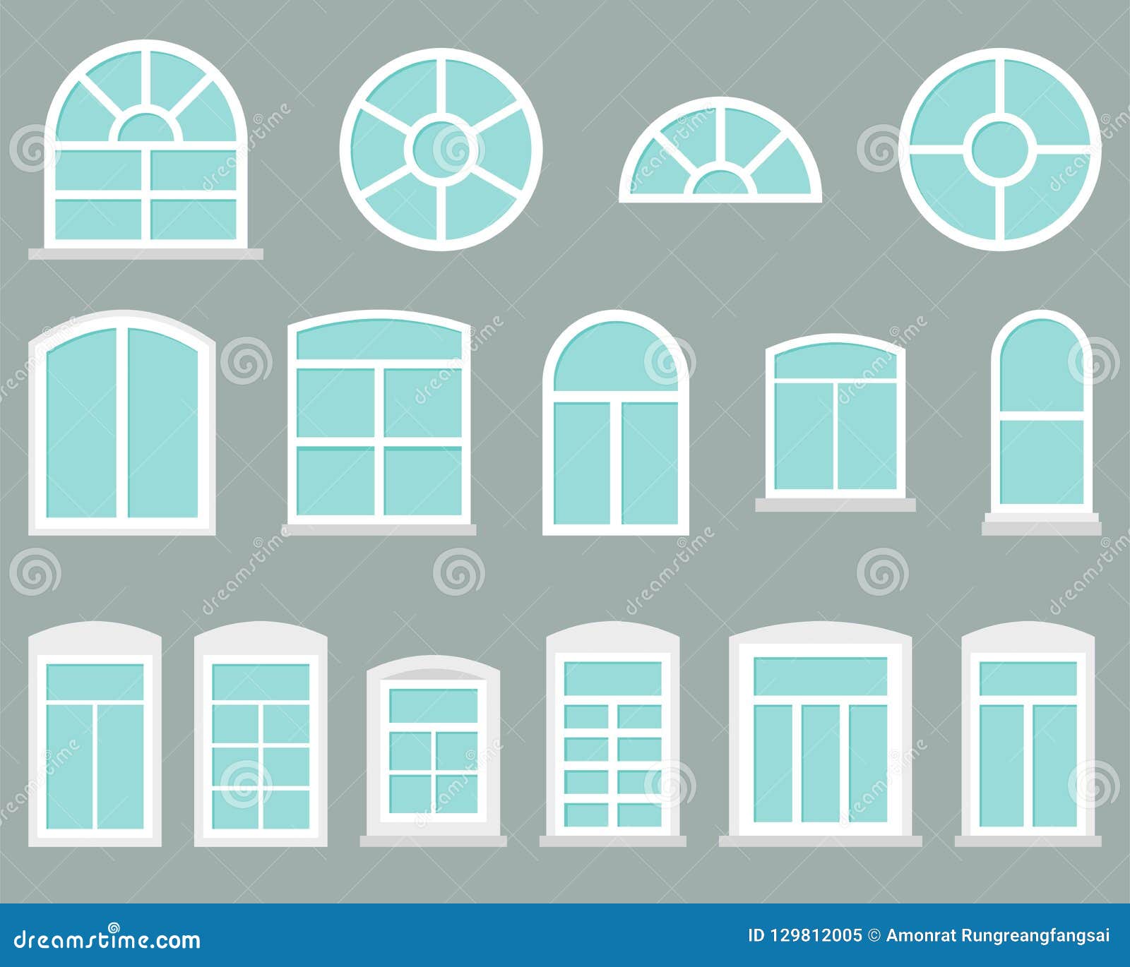 Window and Frame in Various Design, Flat Design Stock Vector ...