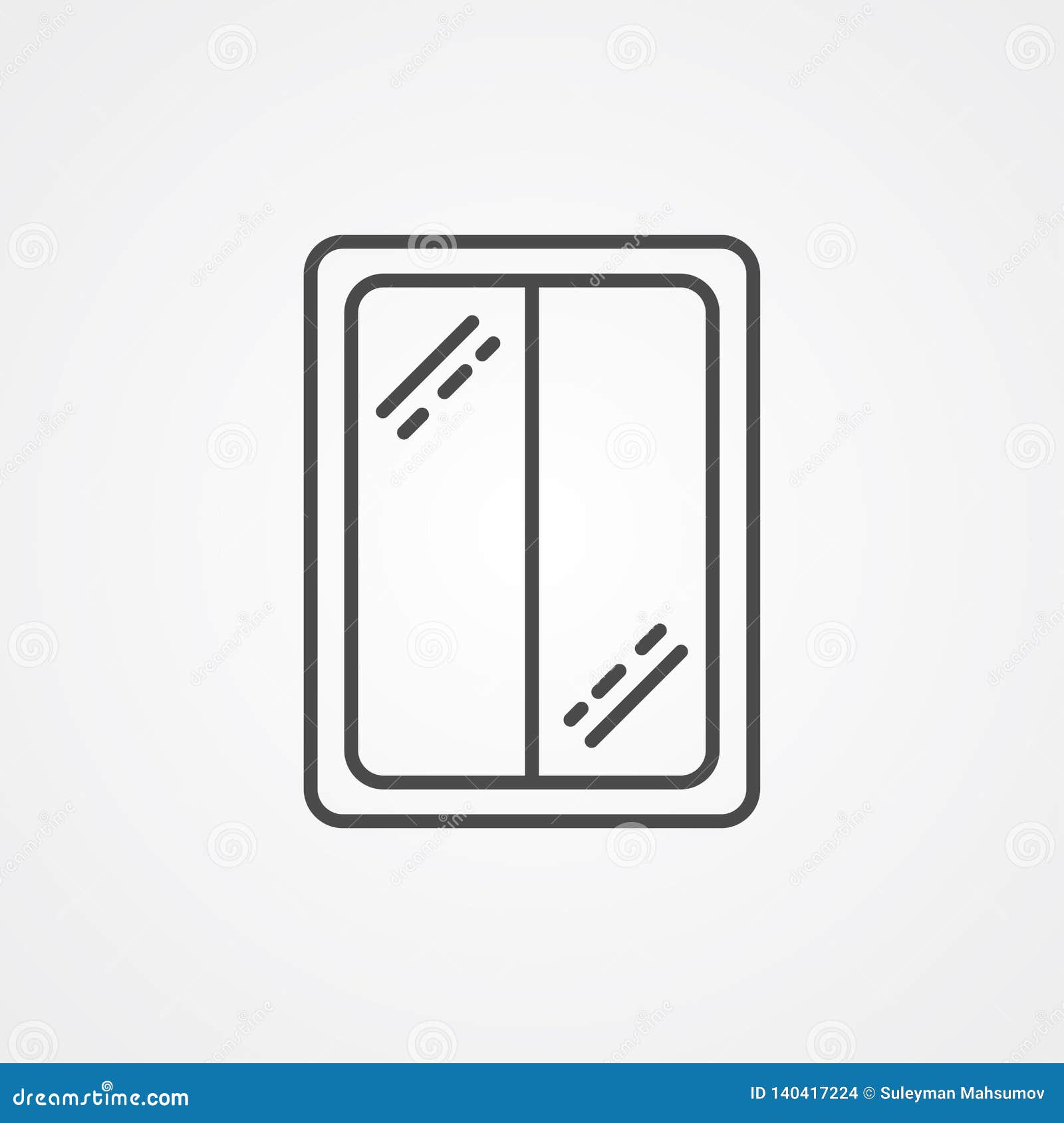 Window Frame Vector Icon Sign Symbol Stock Vector - Illustration of ...