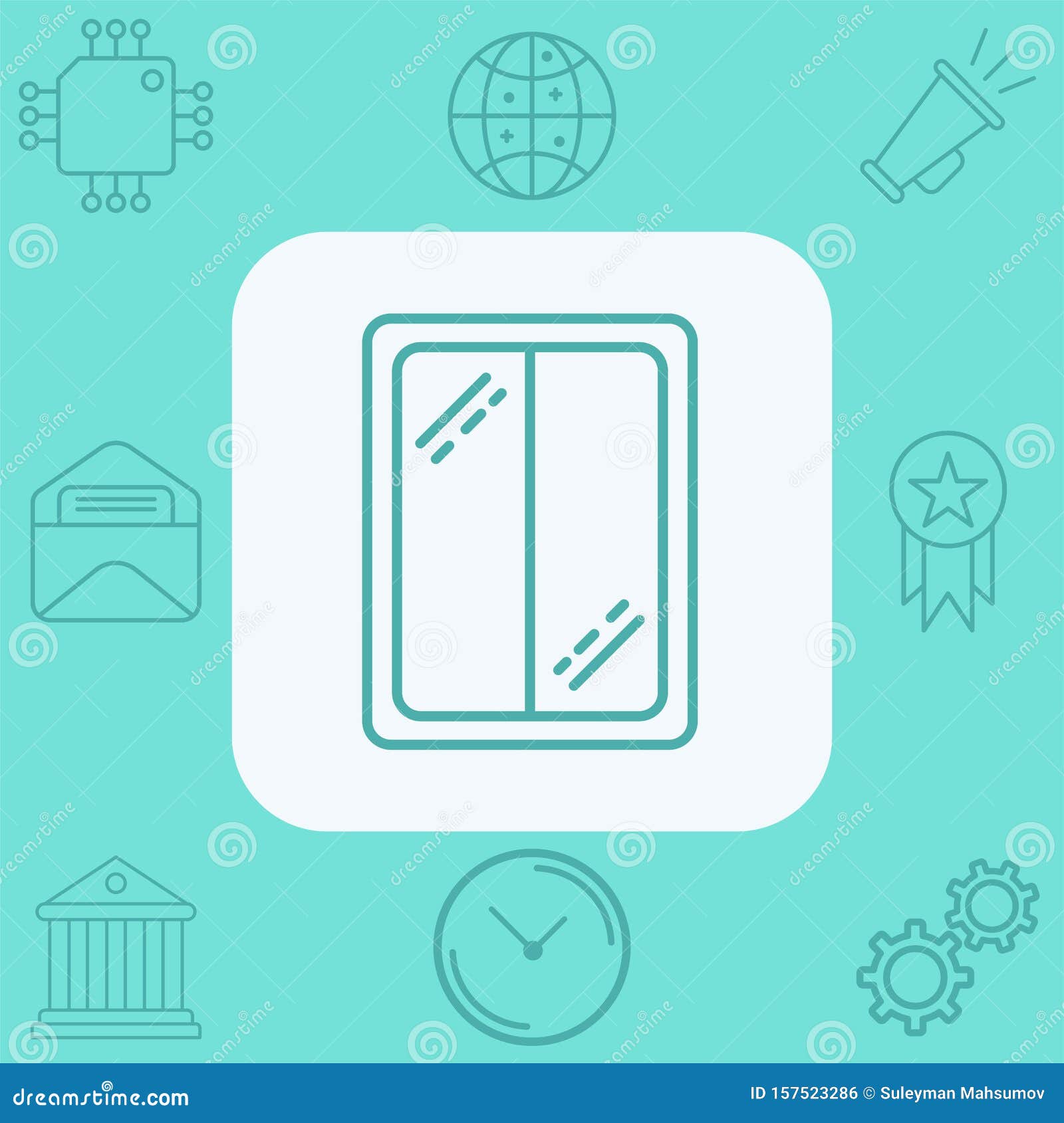 Window Frame Vector Icon Sign Symbol Stock Illustration - Illustration ...