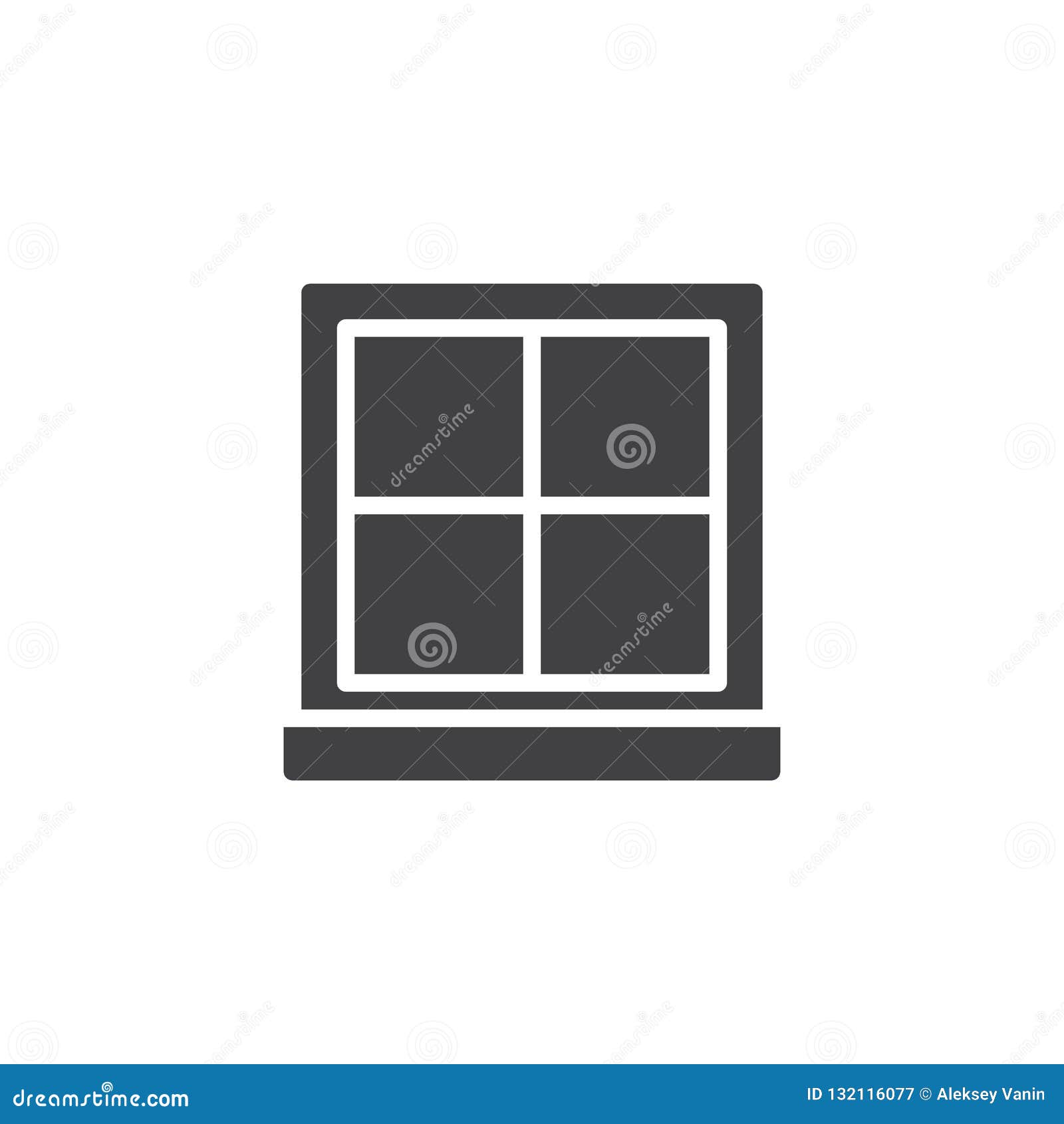 Window frame vector icon stock vector. Illustration of flat - 132116077