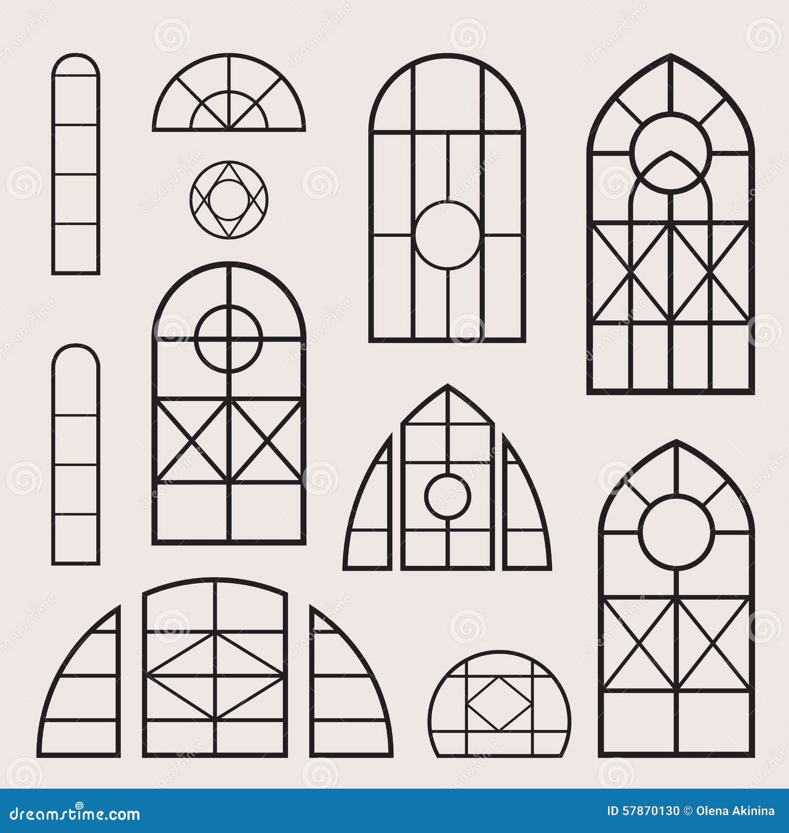 Window frames set stock vector. Illustration of outline - 57870130