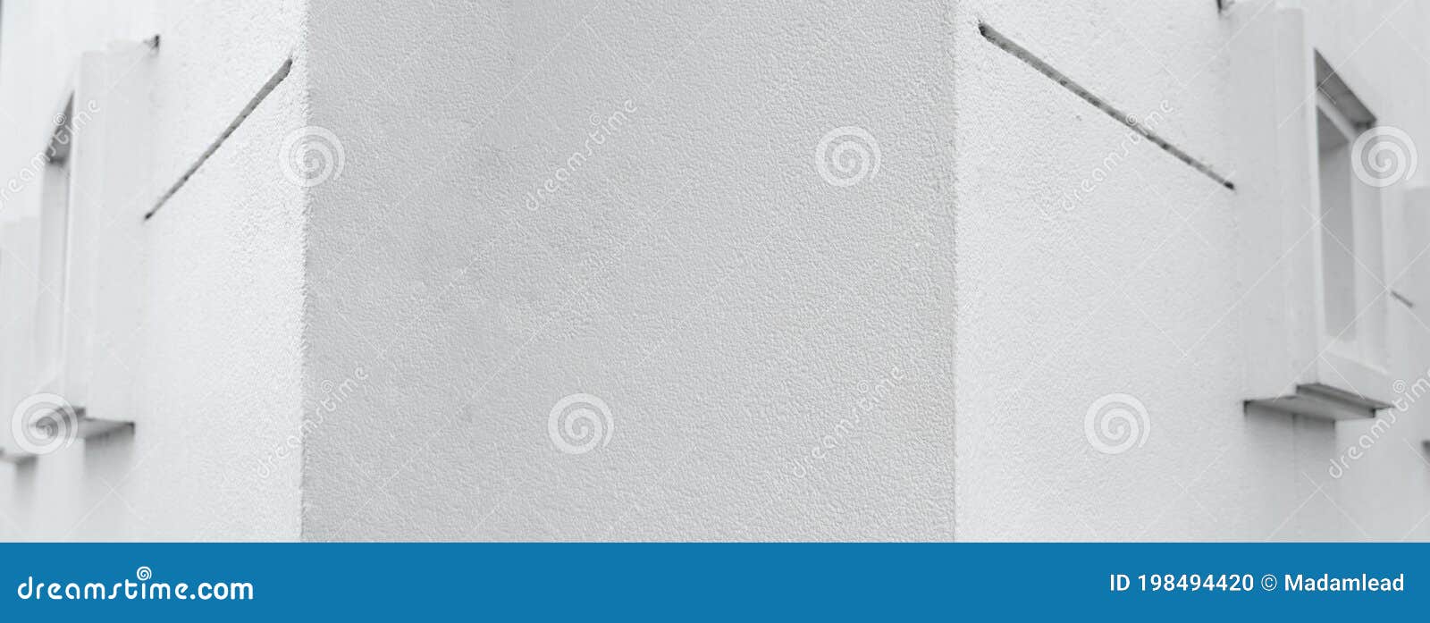 Window Frames on White Cement Concrete Wall Perspective Minimalism ...