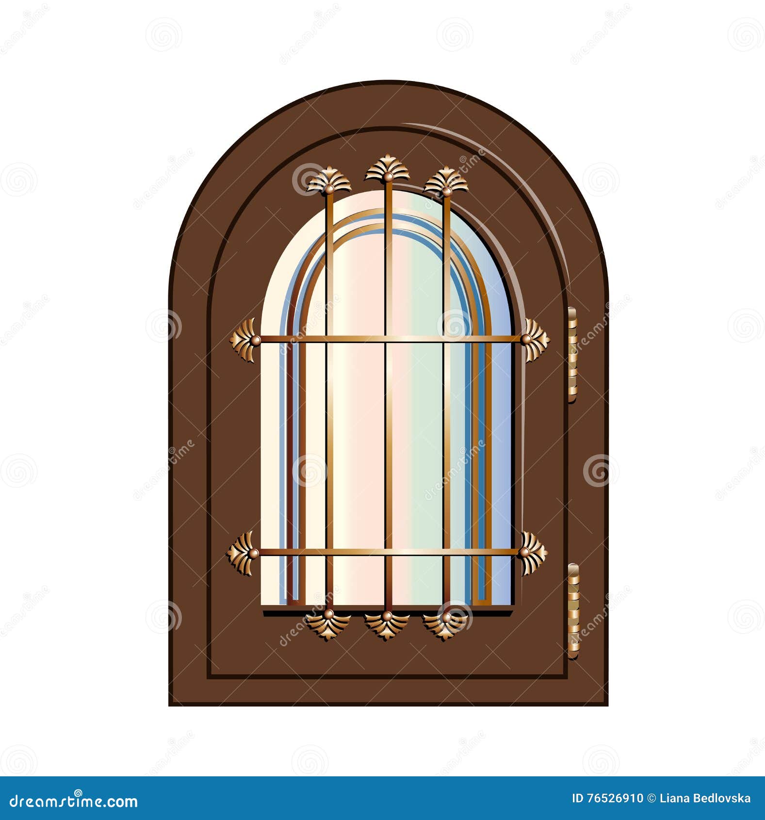 Window with gilded beams stock vector. Illustration of interior - 76526910