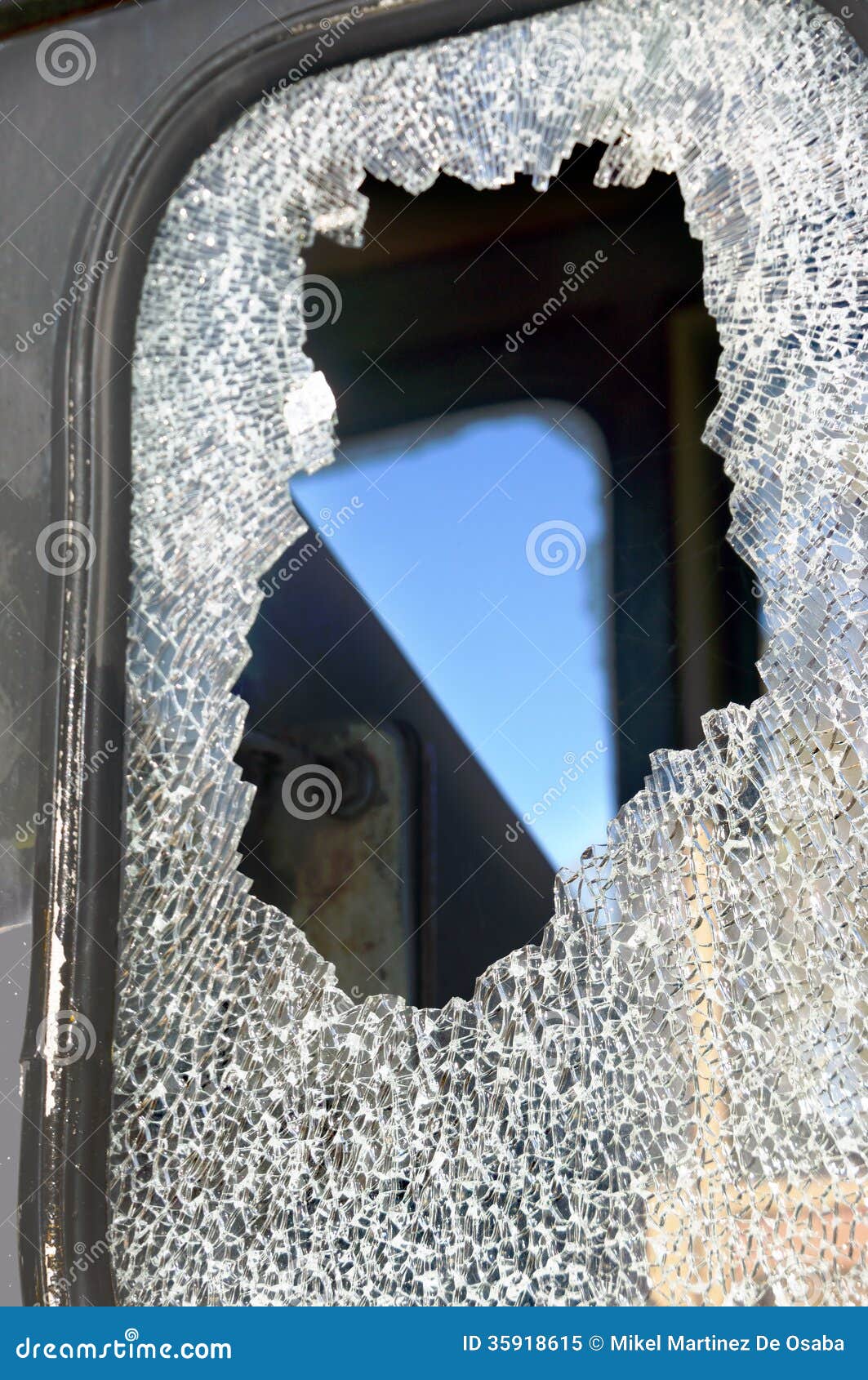 Window glass broken stock image. Image of cracked, transport - 35918615