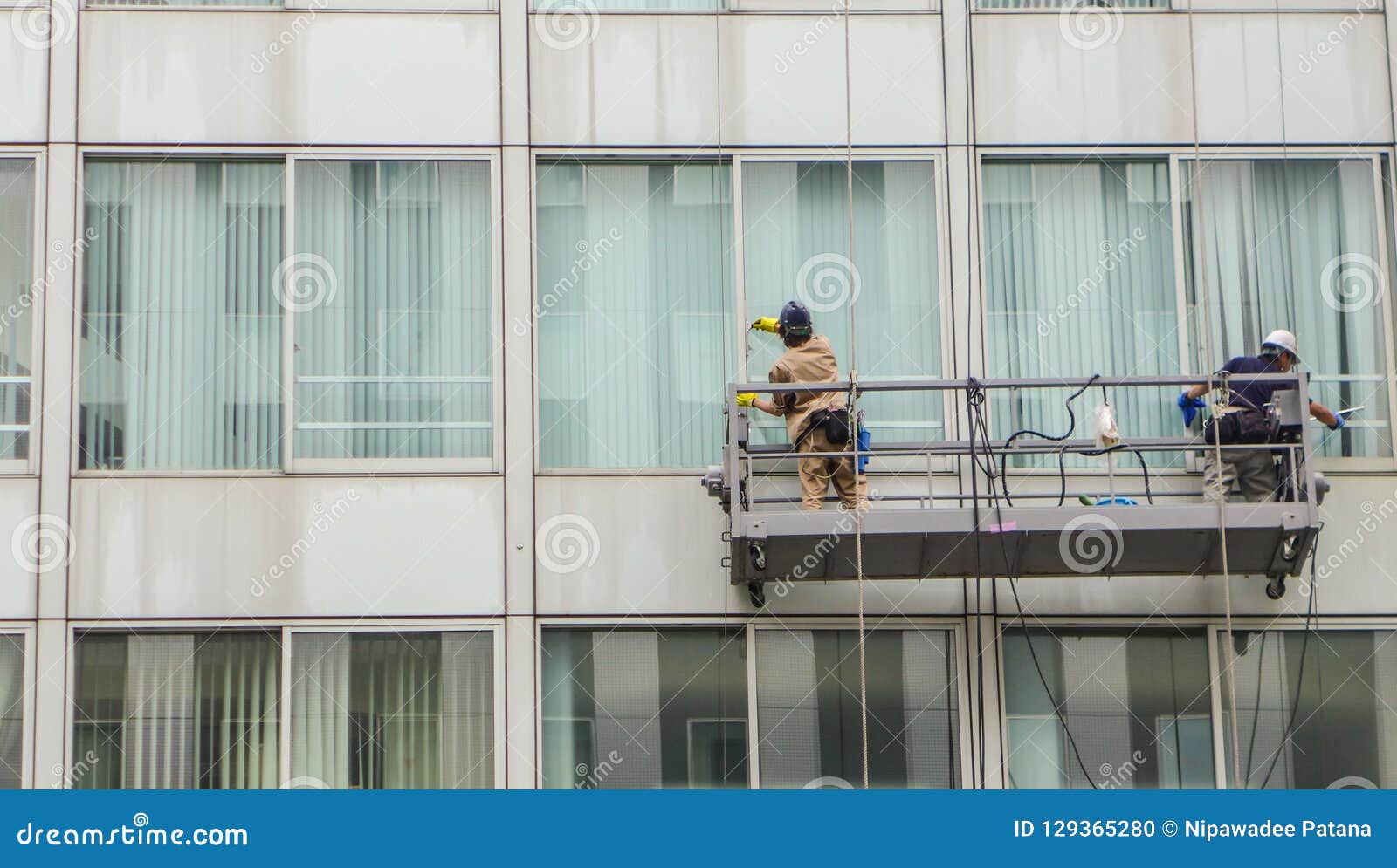 Window Glass Cleaner Working Outside the Building Stock Photo - Image ...
