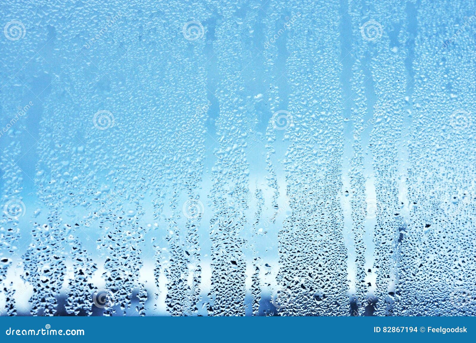 Window Glass In The Condensate In The Cold Currents Of The Water Drops ...