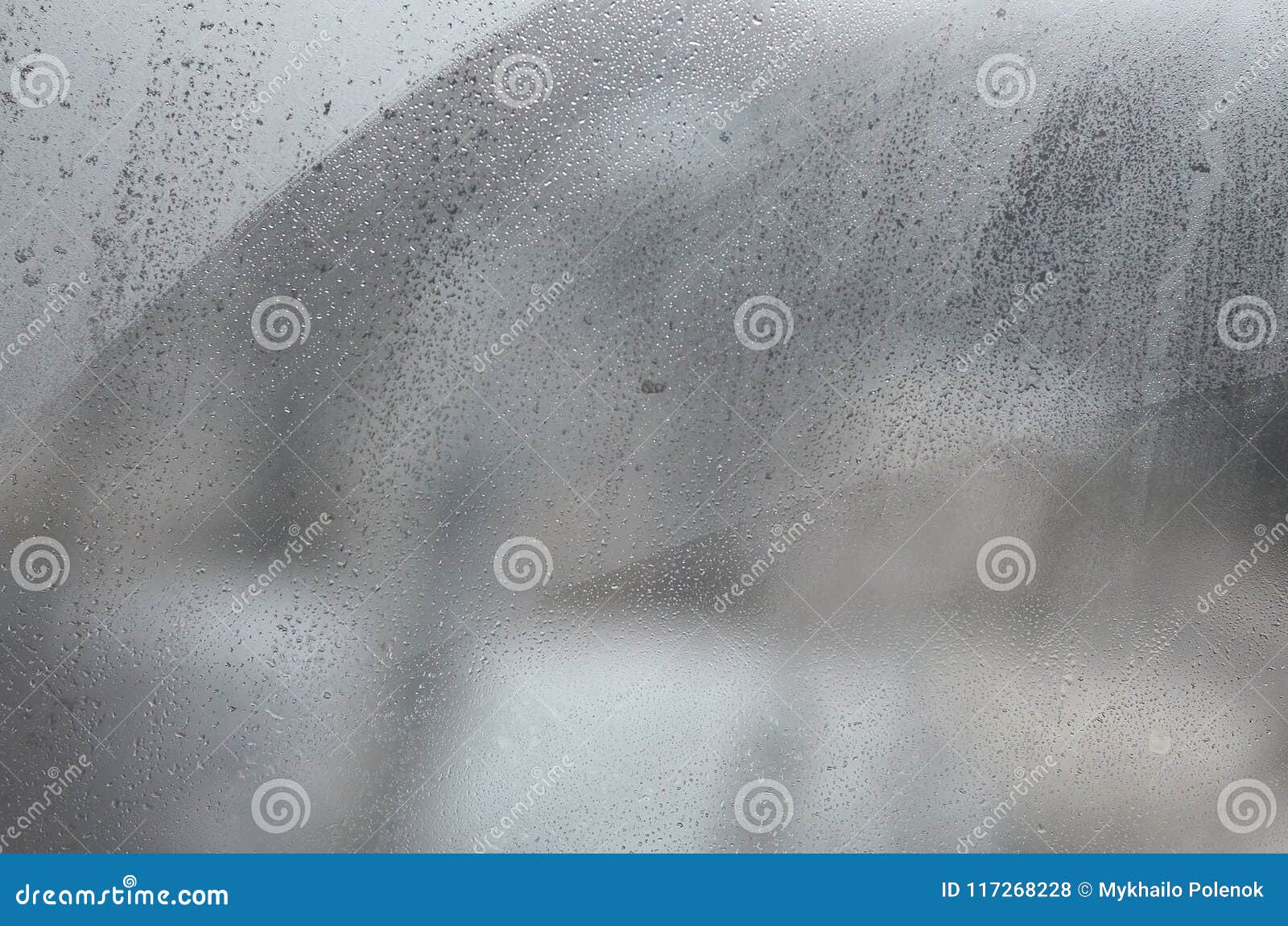 Window Glass with Condensate or Steam after Heavy Rain, Texture or ...