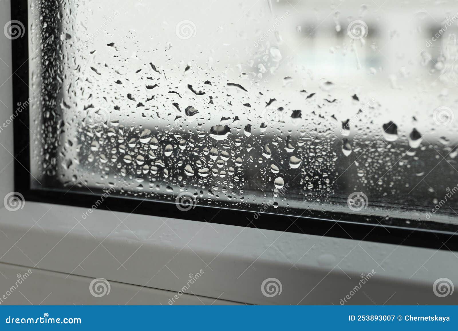 Window Glass with Drops of Condensate Indoors, Closeup Stock Image ...