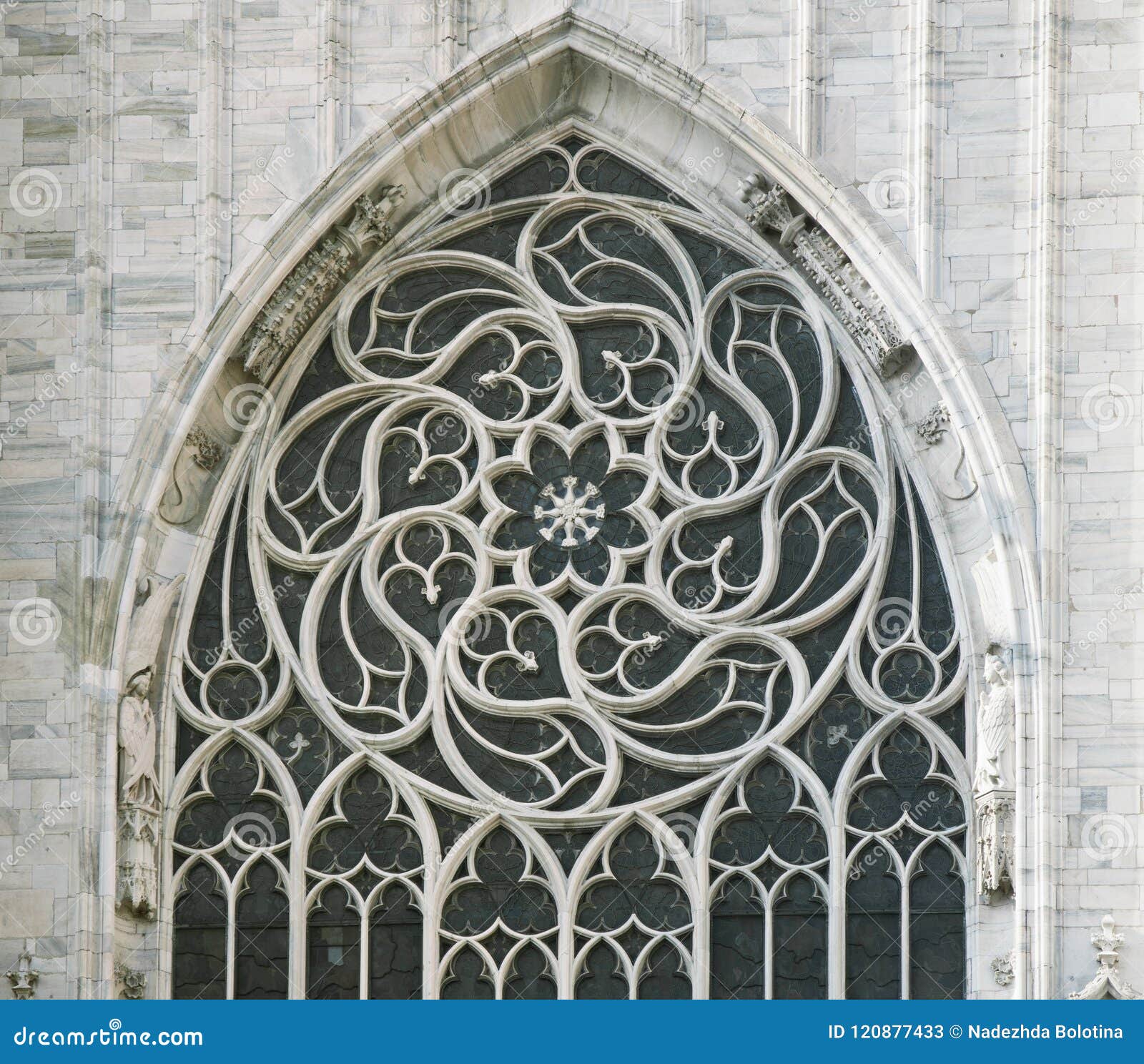 Window of a Gothic Cathedral Stock Image - Image of church ...