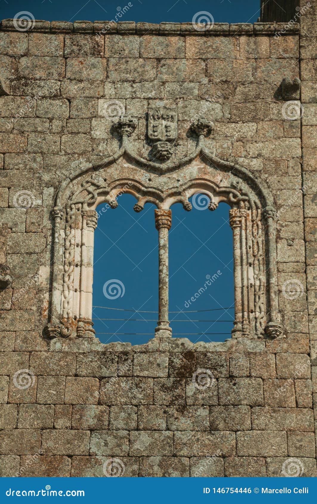 Window in Gothic Style on a Stone Wall Stock Photo - Image of ...