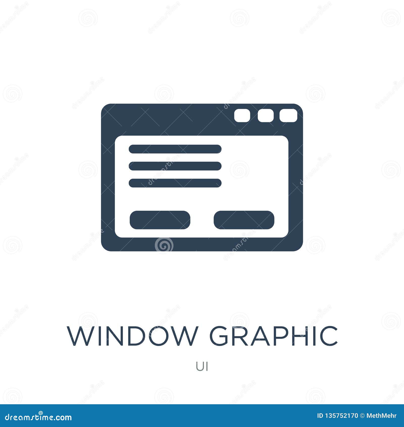 Window Graphic Icon in Trendy Design Style. Window Graphic Icon ...