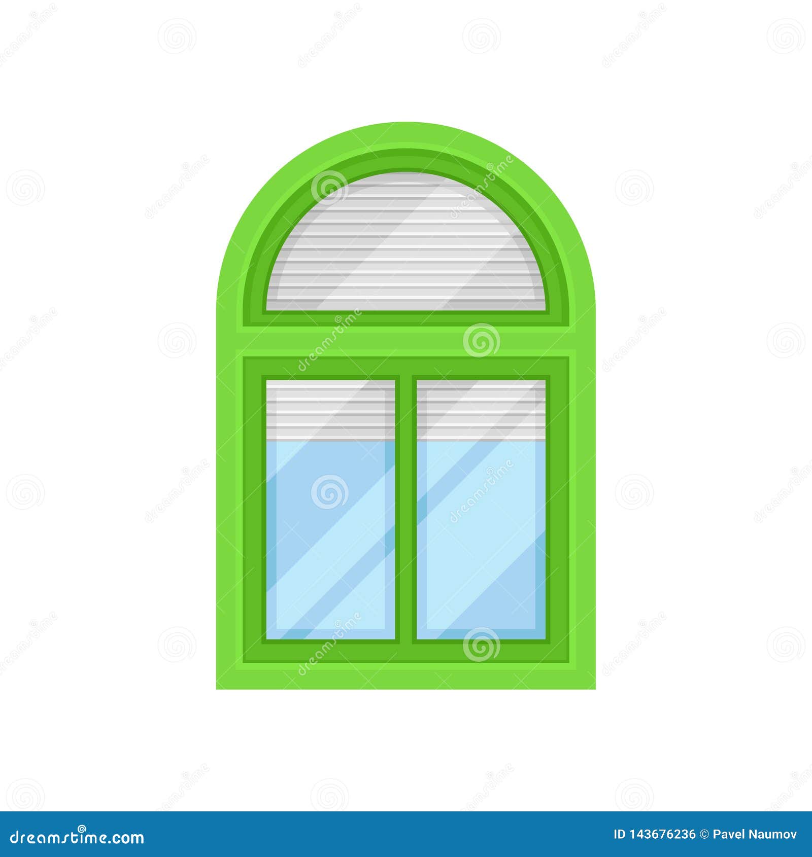 Window with Green Frame on White Background. Stock Vector ...