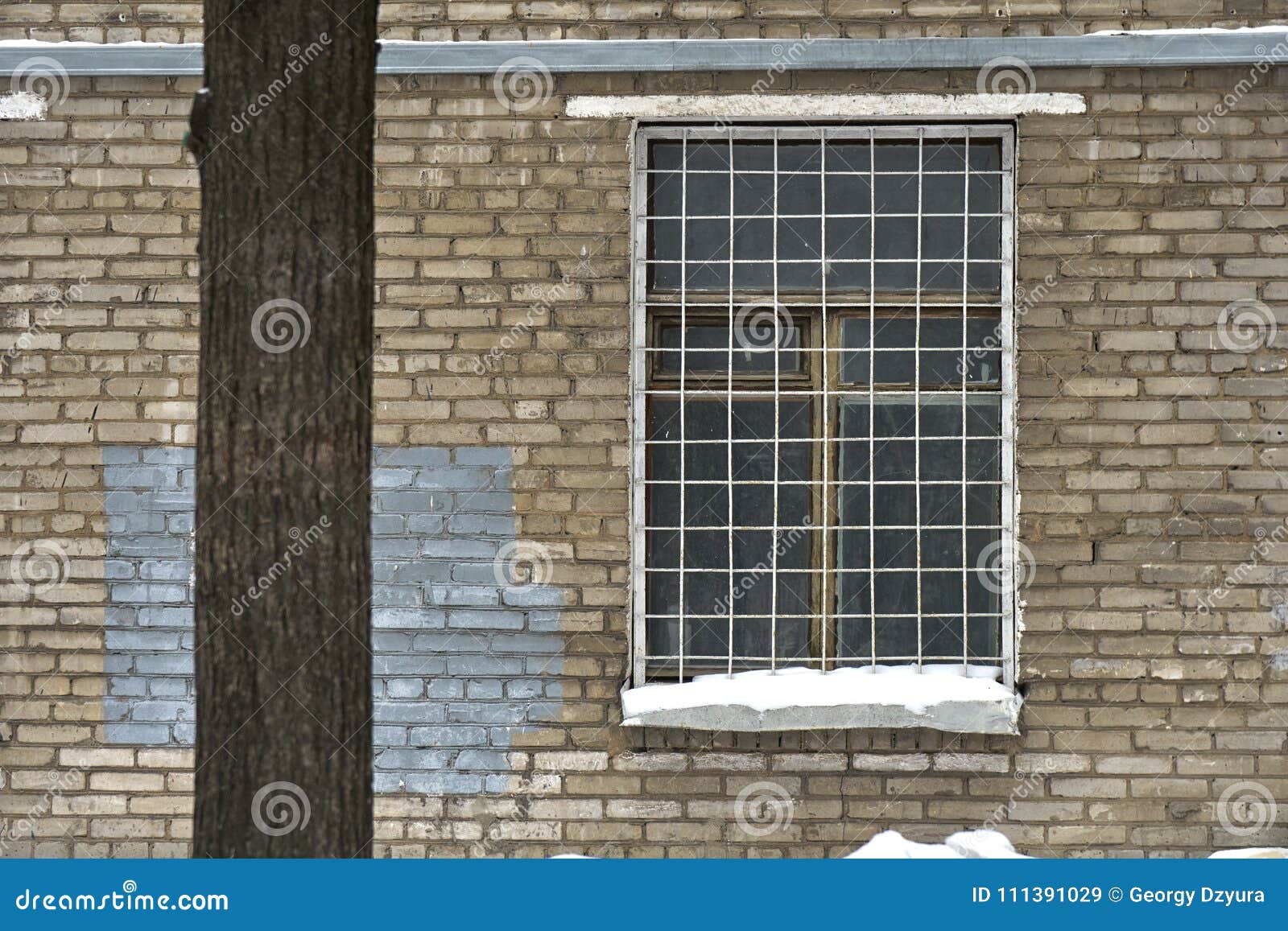 Window Grille On A Window Of Old Soviet Brick House Royalty-Free Stock ...