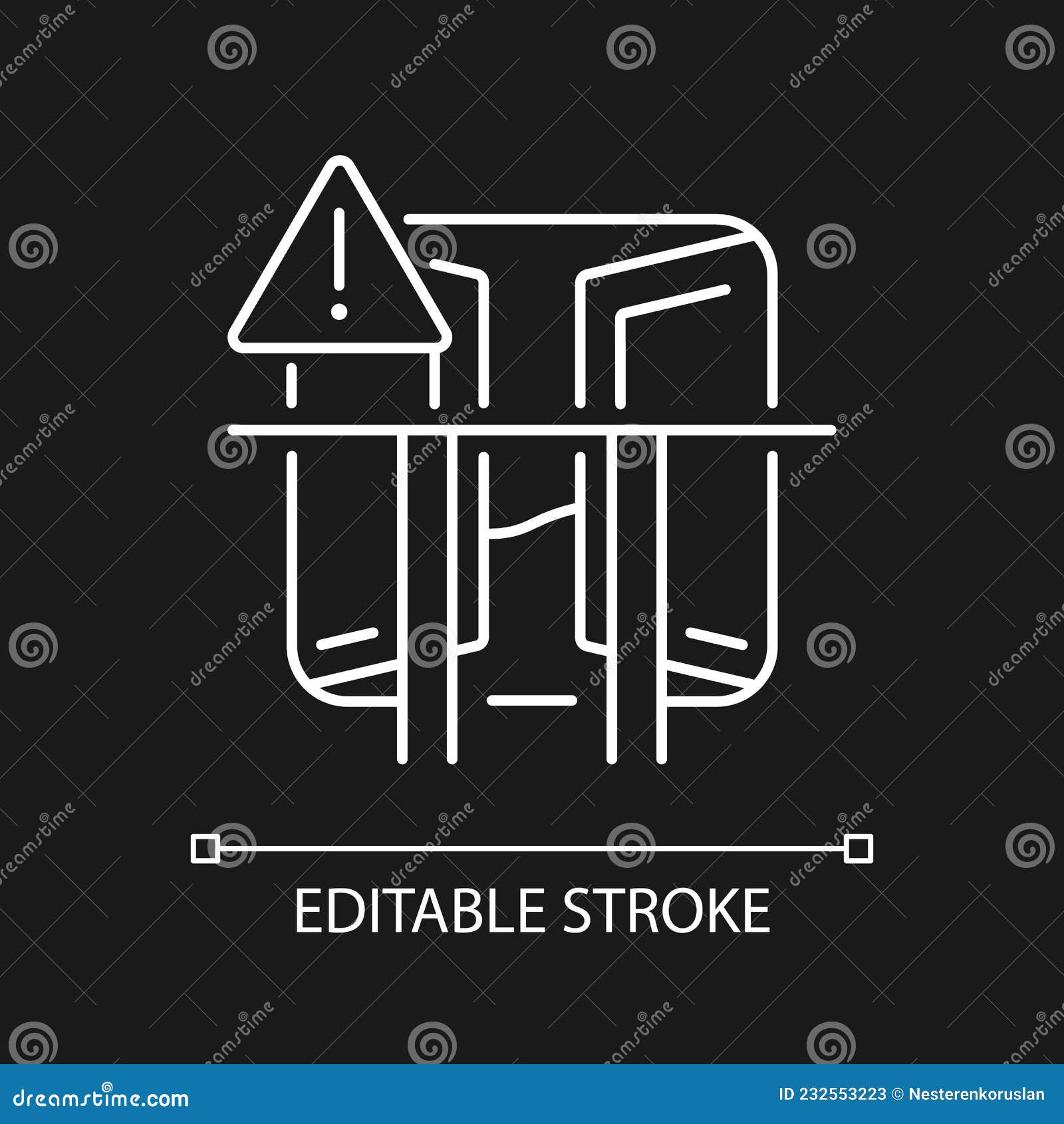 Window Guards on All Windows White Linear Icon for Dark Theme Stock ...