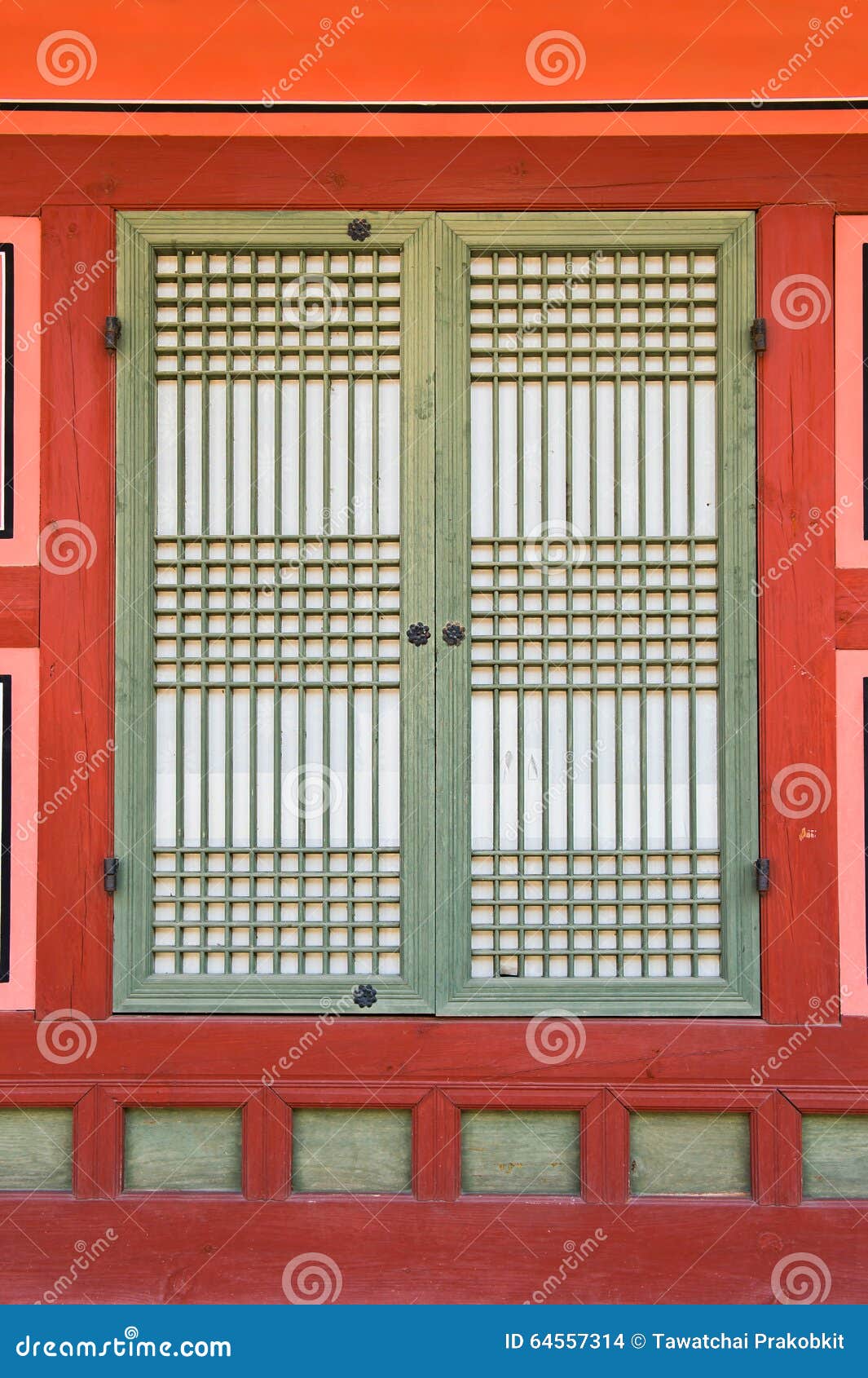 Window on Gyeongbokgung Palace in Korea. Stock Photo - Image of ...