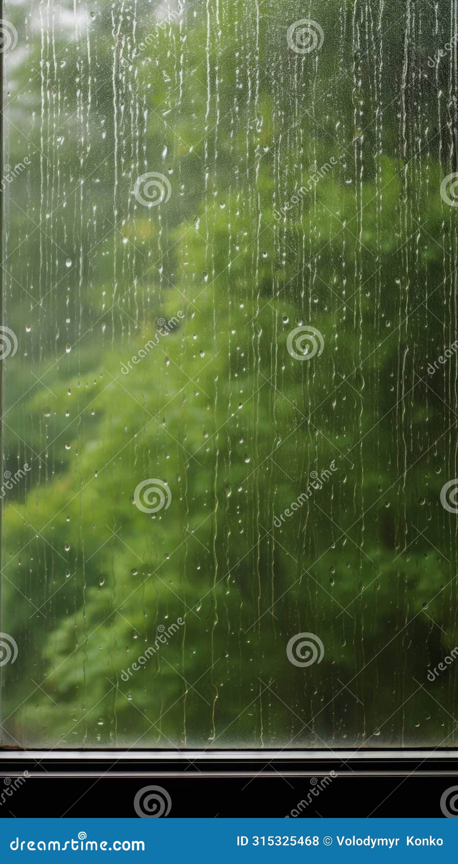 A Window that Has Rain Falling Down on it Stock Photo - Image of ...