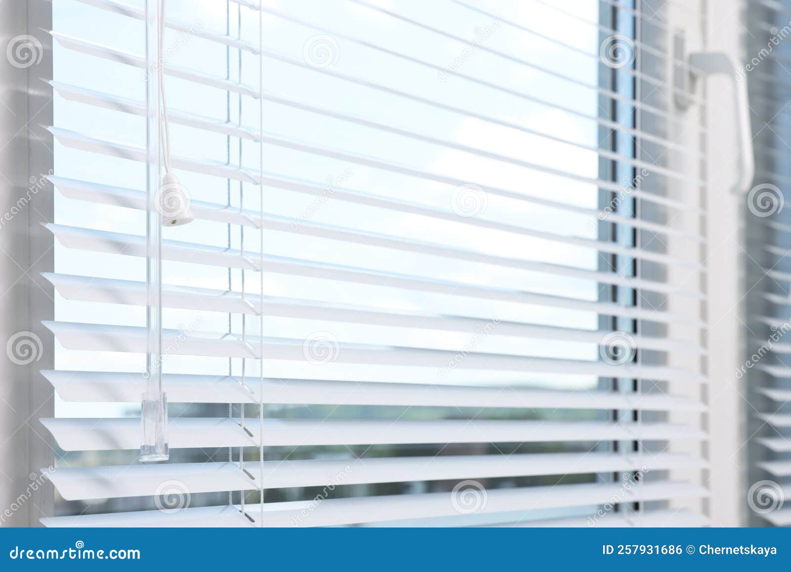 Window with Horizontal Blinds Indoors, Closeup View Stock Photo - Image ...