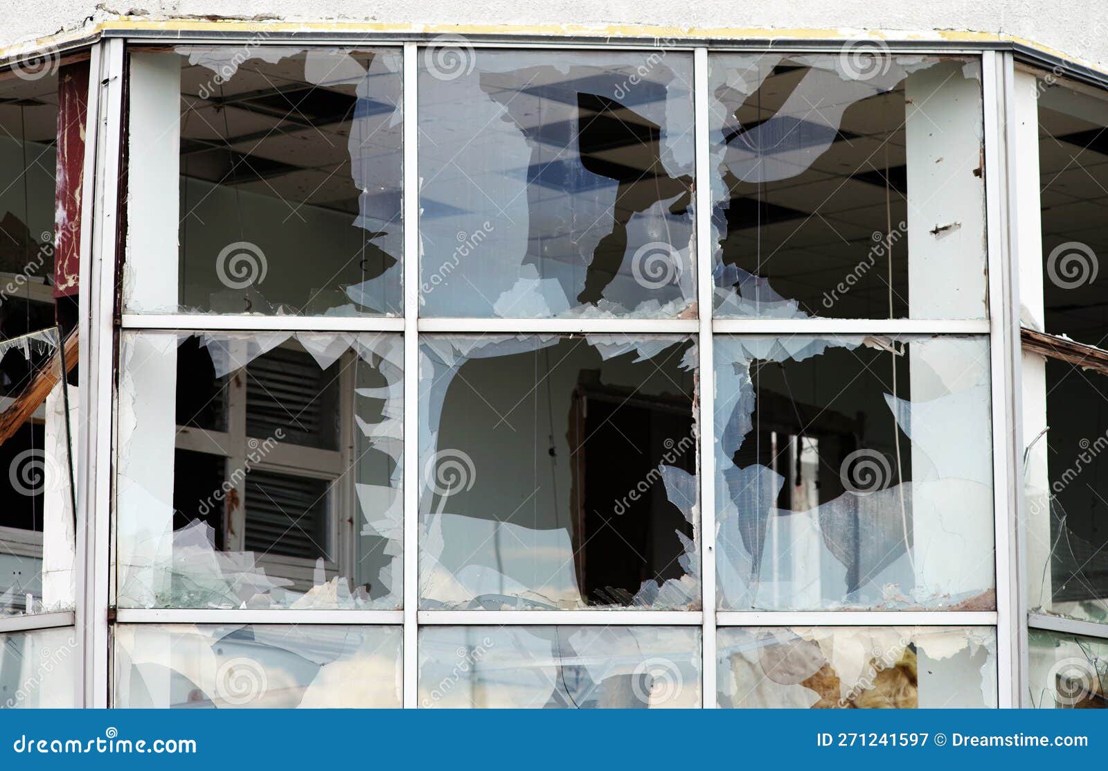A Window of the House with Broken Glass Stock Image - Image of fragile ...