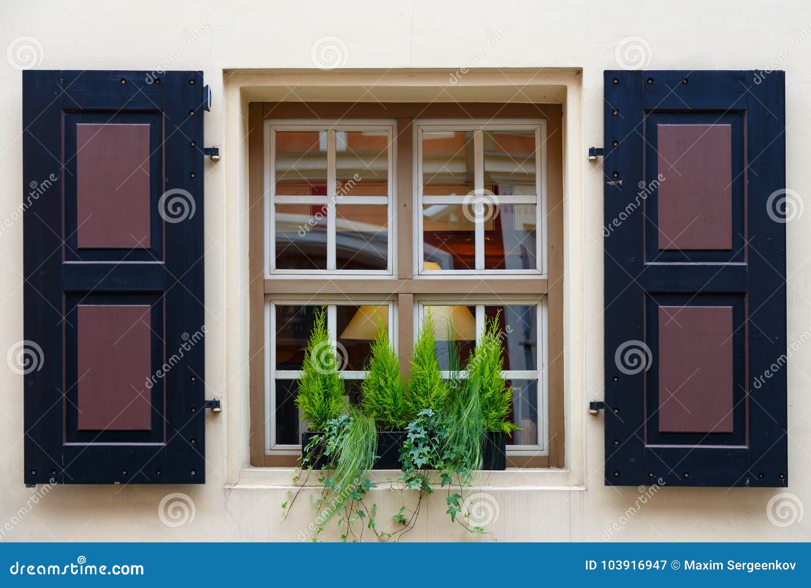Window with open shutters stock image. Image of shutters - 103916947