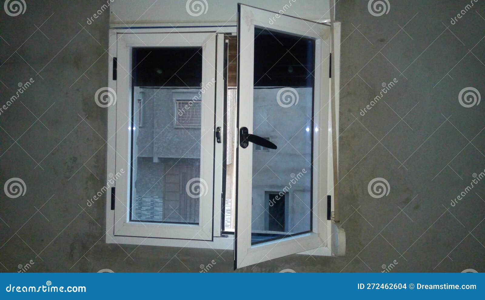 A Window of a House Overlooking the Street Stock Photo - Image of ...
