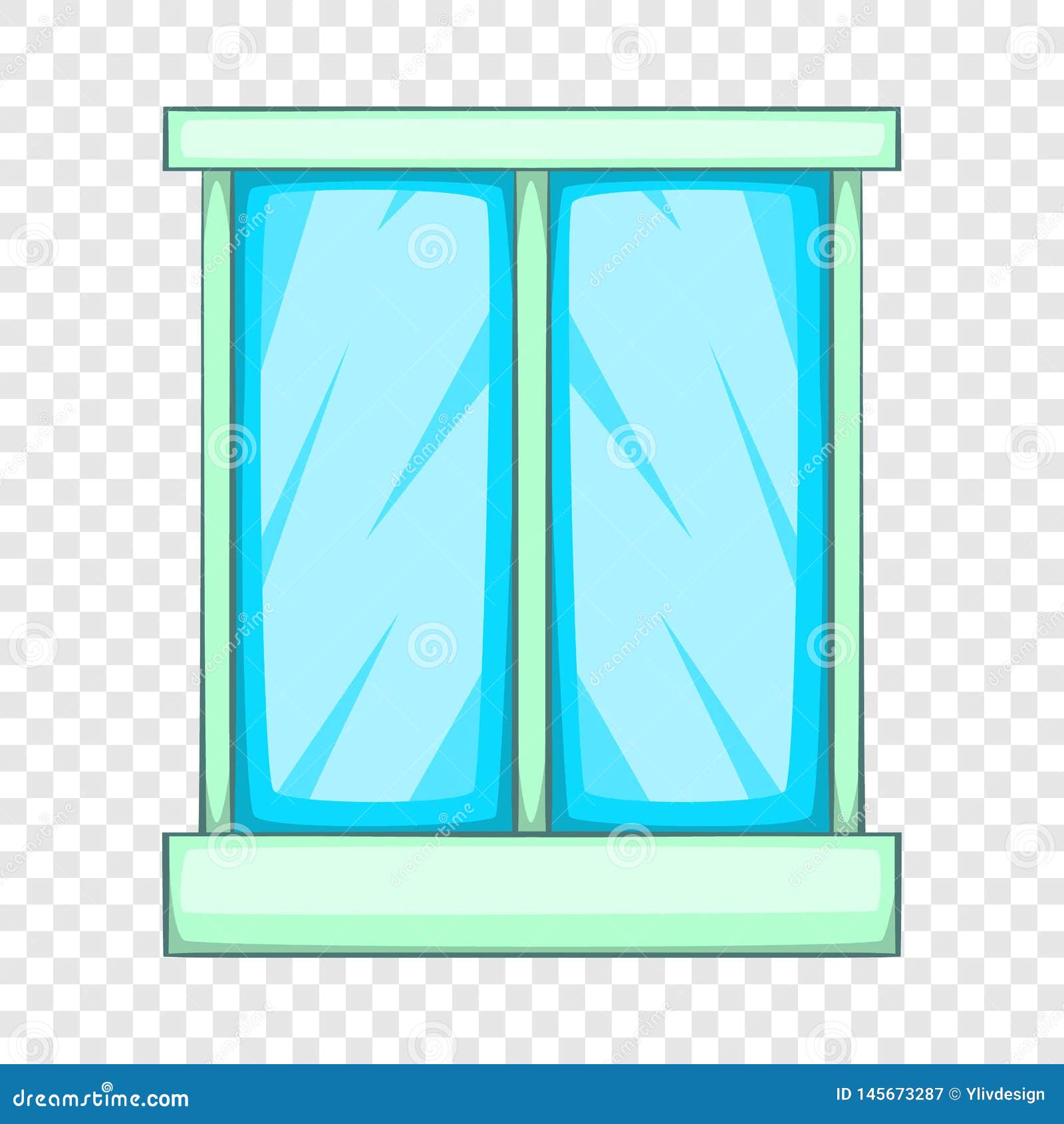 Window icon, cartoon style stock vector. Illustration of home - 145673287