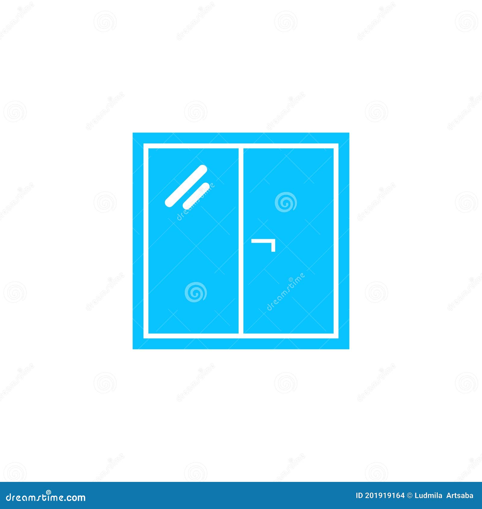 Window icon flat stock illustration. Illustration of frame - 201919164