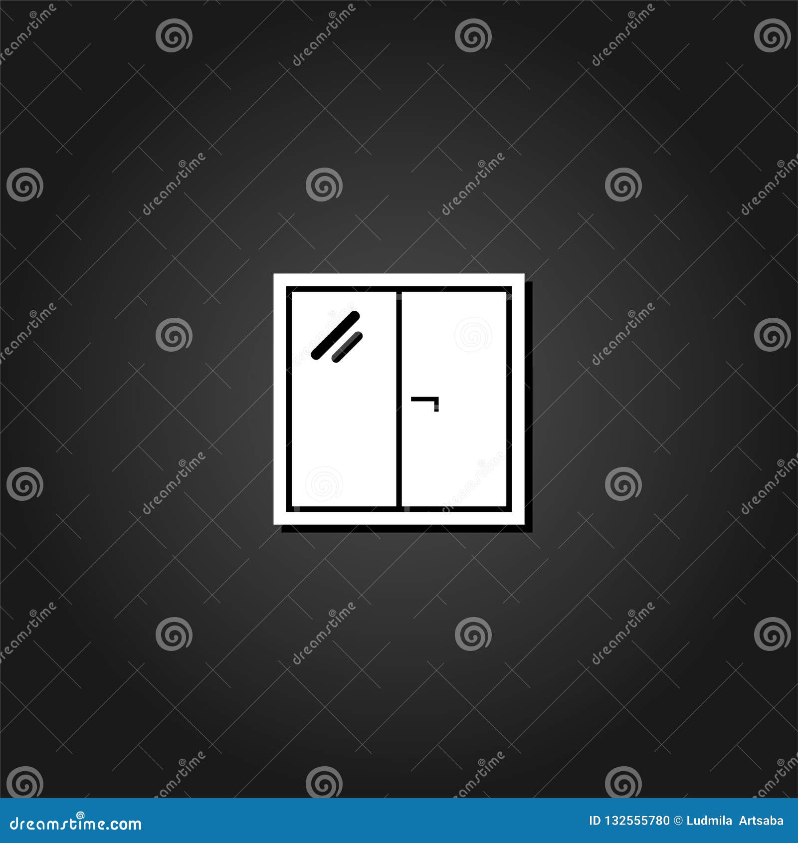 Window icon flat stock vector. Illustration of clean - 132555780