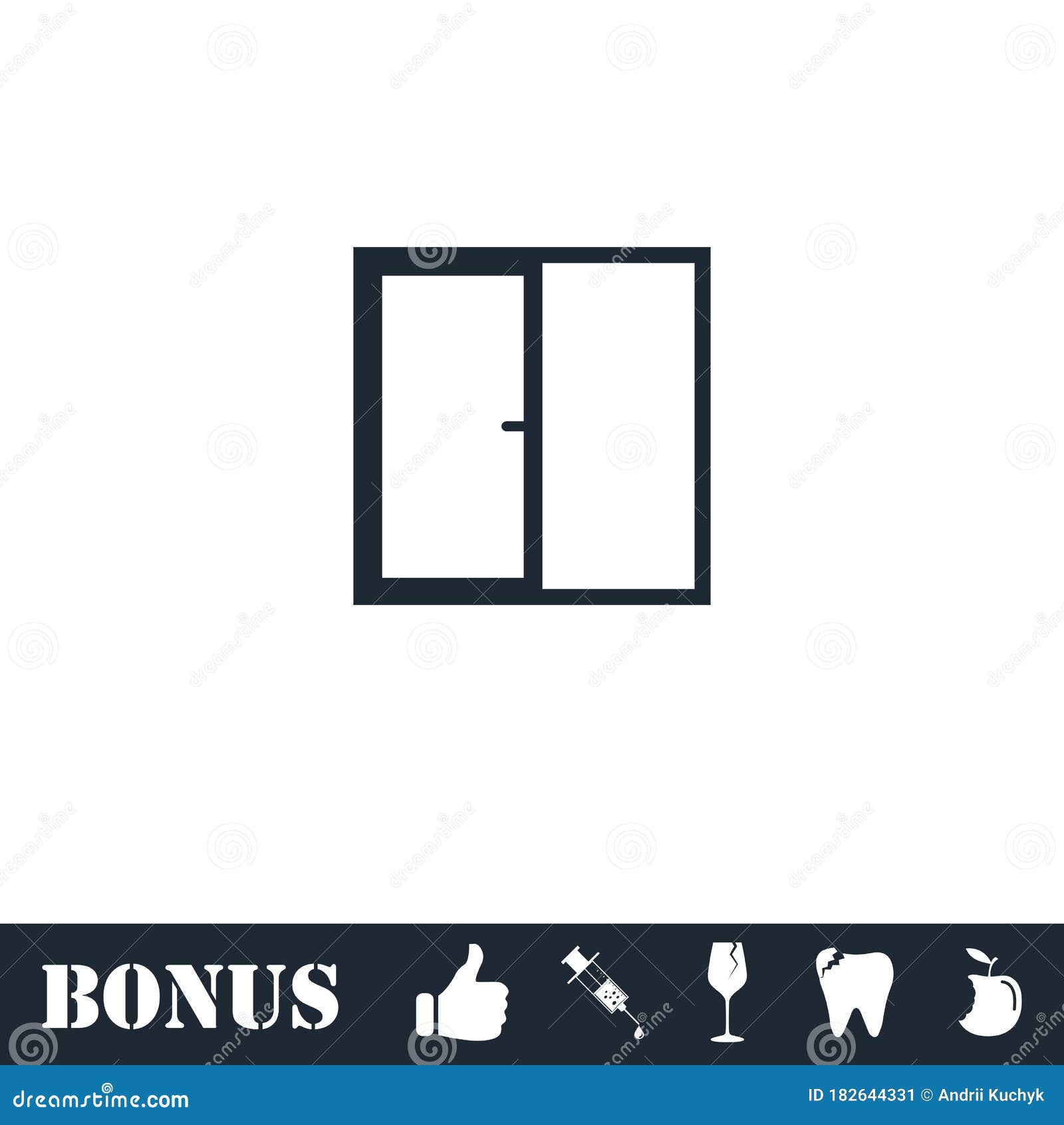 Window icon flat stock illustration. Illustration of indoor - 182644331